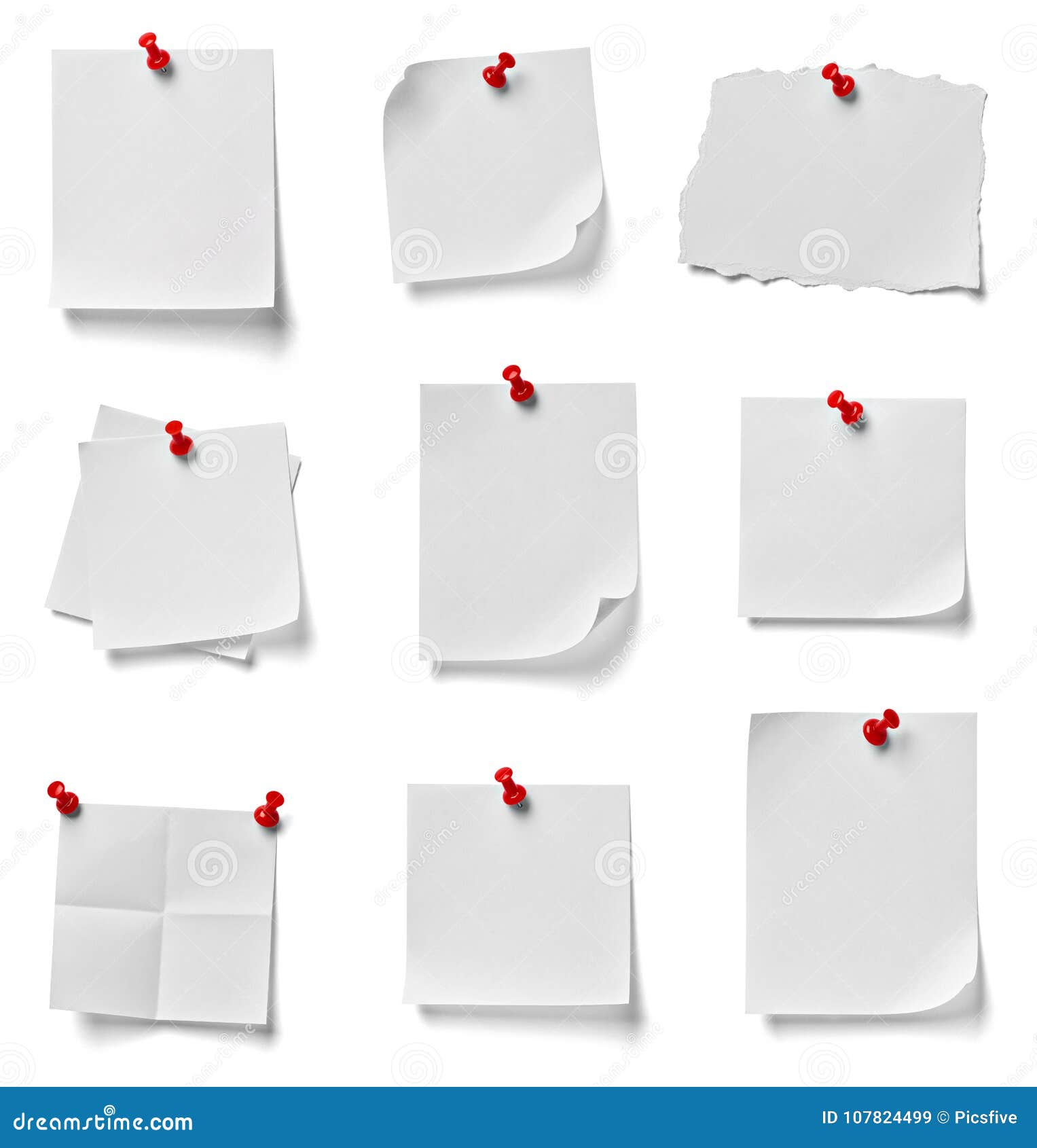 Note Paper Push Pin Message Stock Image - Image of collection ...