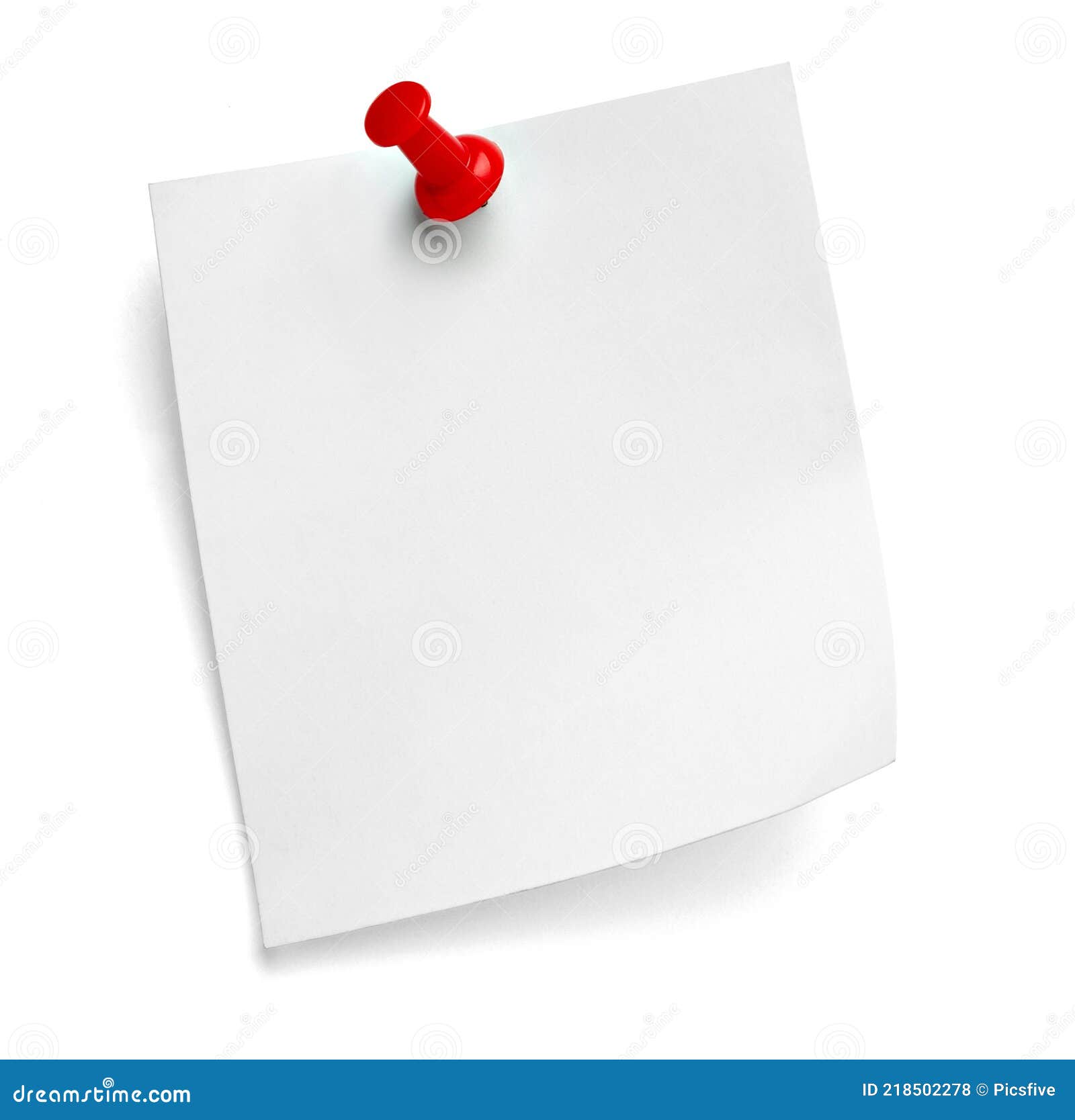 Note Paper Push Pin Message Red White Black Stock Photo - Image of ...