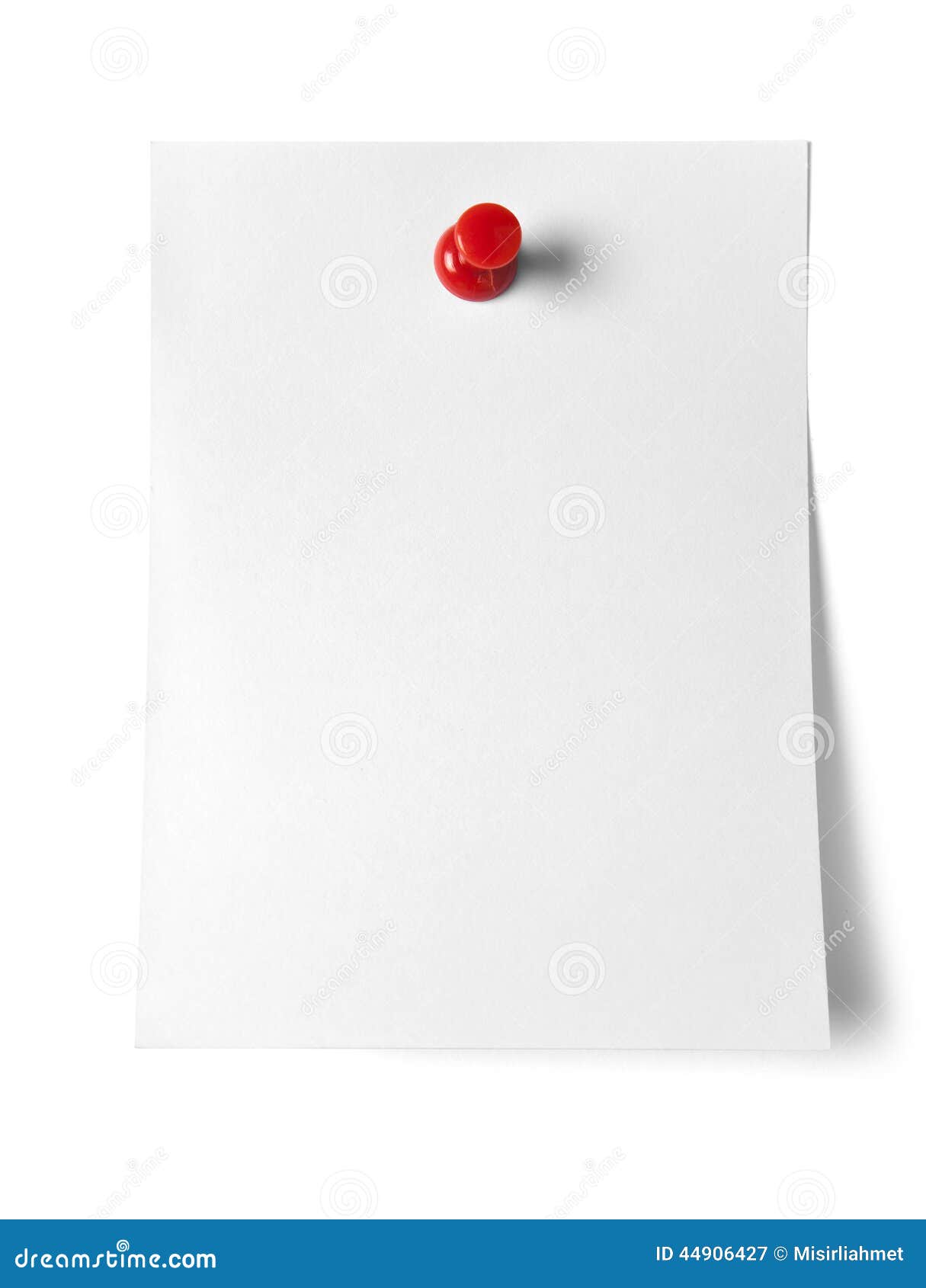 Note paper with Push Pin stock image. Image of empty - 44906427