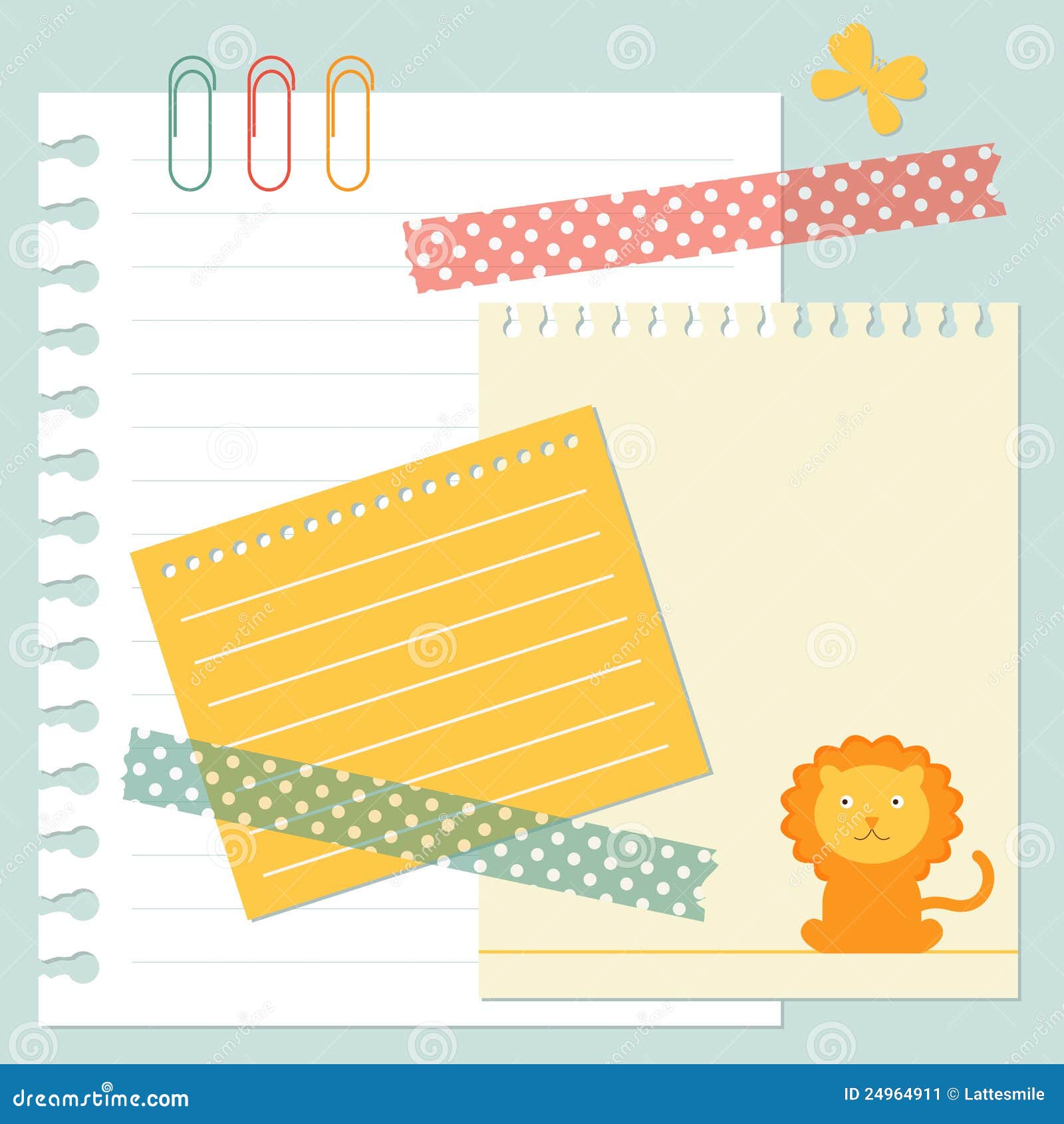 Note paper set stock vector. Illustration of notebook - 24964911