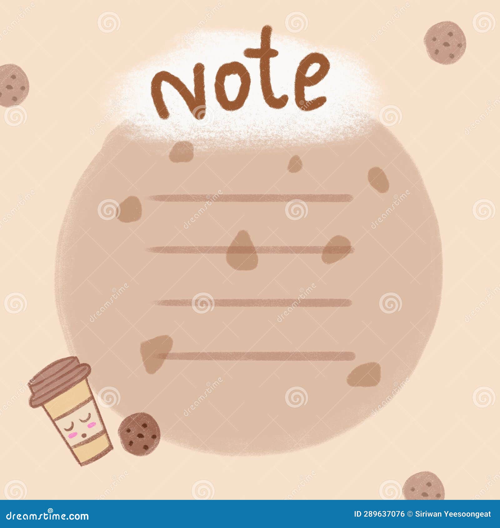 Note Paper with the Shape of Cookies, Cute and Bright Stock ...