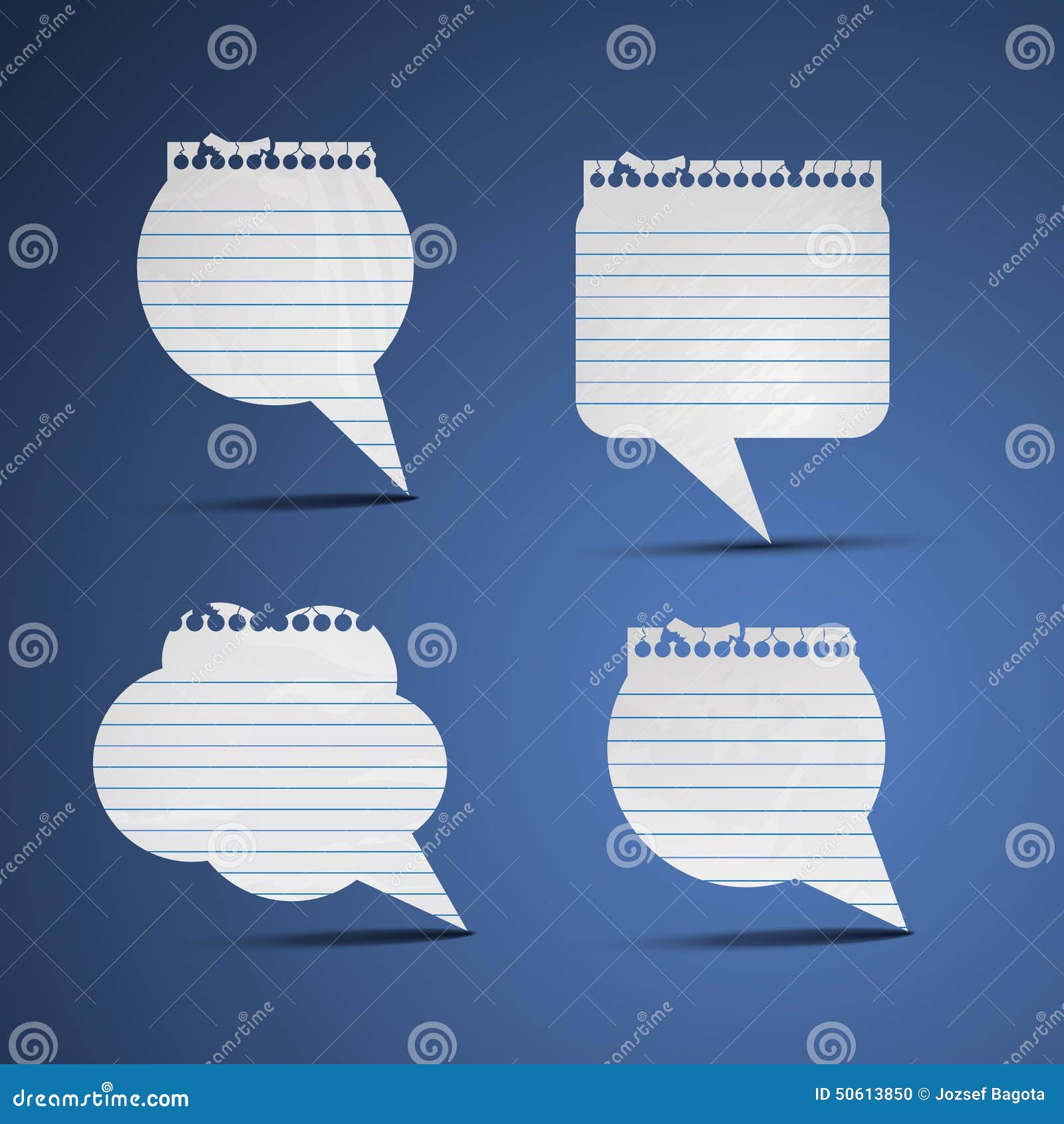 Note Paper Speech Bubbles stock vector. Illustration of frame - 50613850