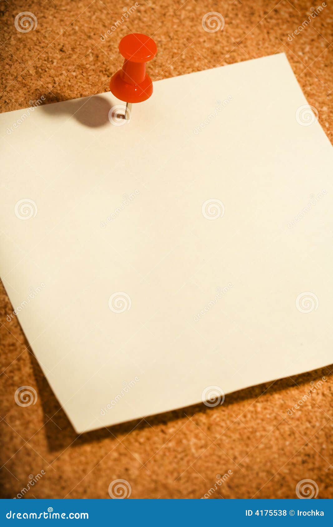 Note paper and tack stock photo. Image of empty, square - 4175538