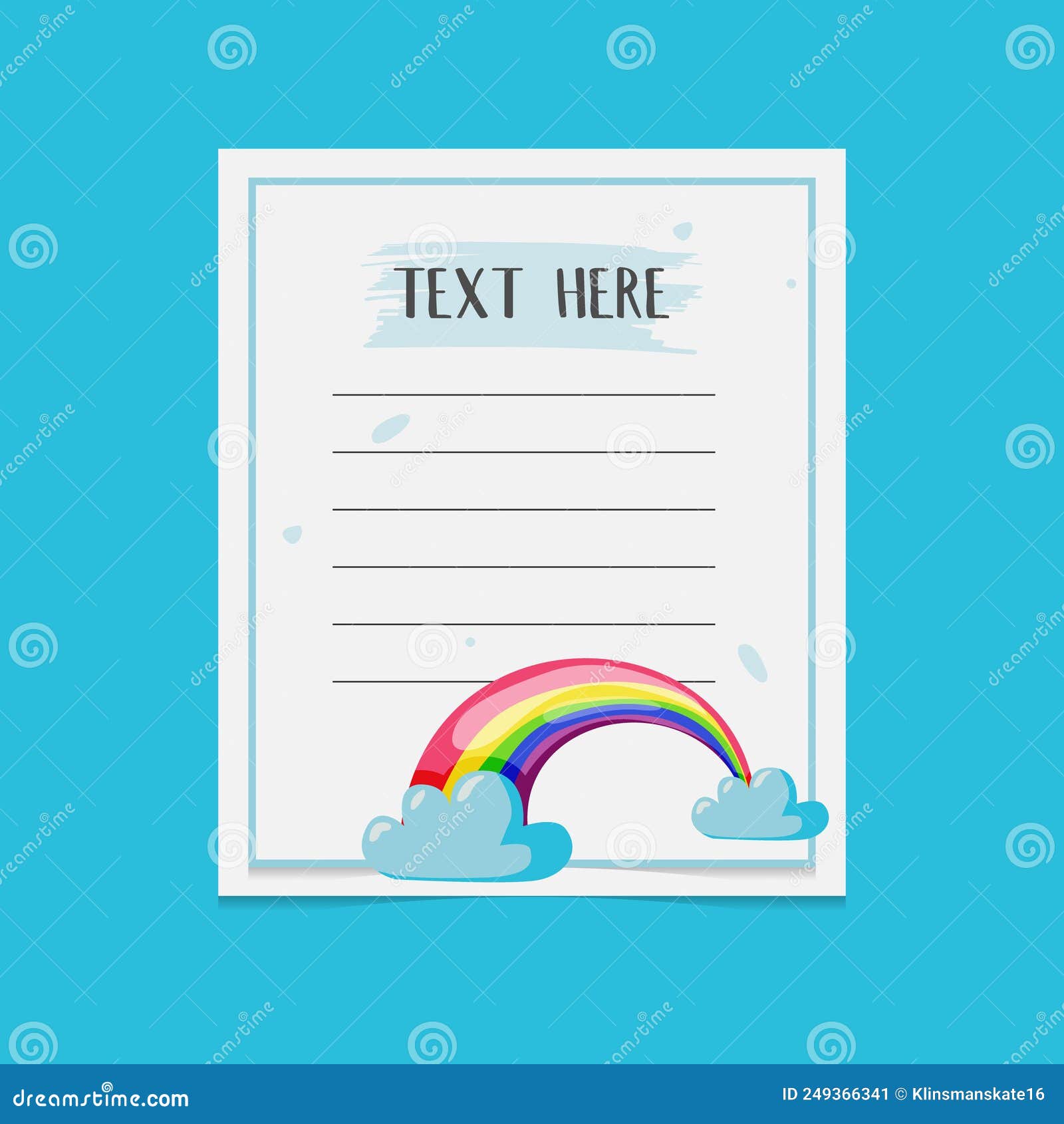 Note Paper Template with Rainbow Ornament Design Stock Vector ...