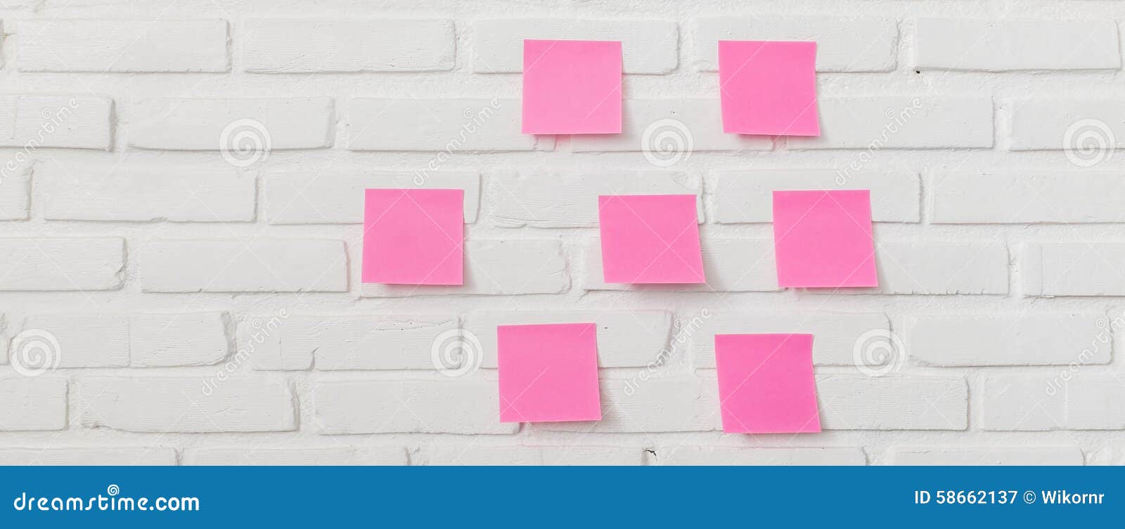 Note Paper on White Brick Wall Stock Image - Image of built, detail ...