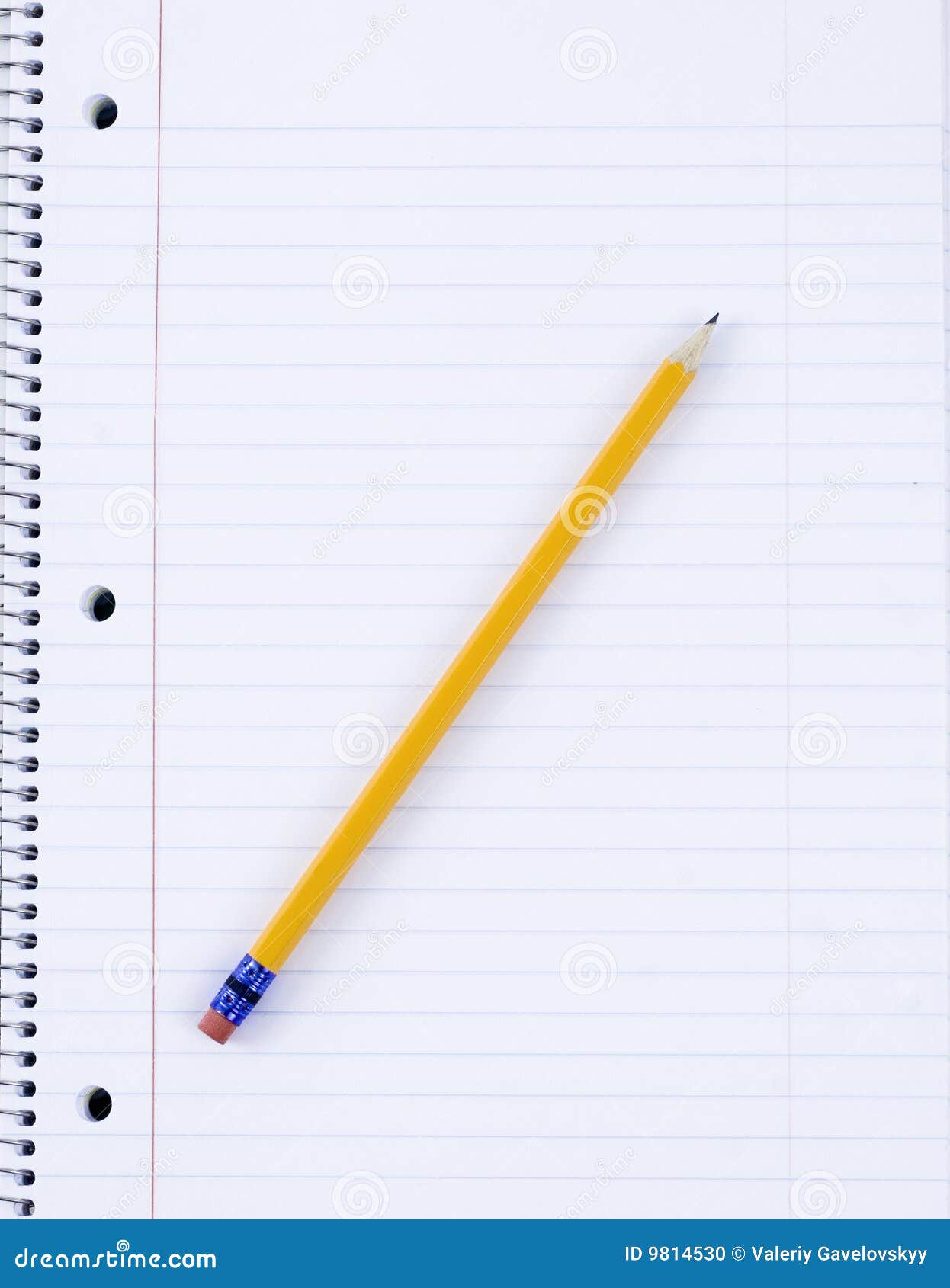 Note Paper with Yellow Pencil Stock Photo - Image of notebook, office ...