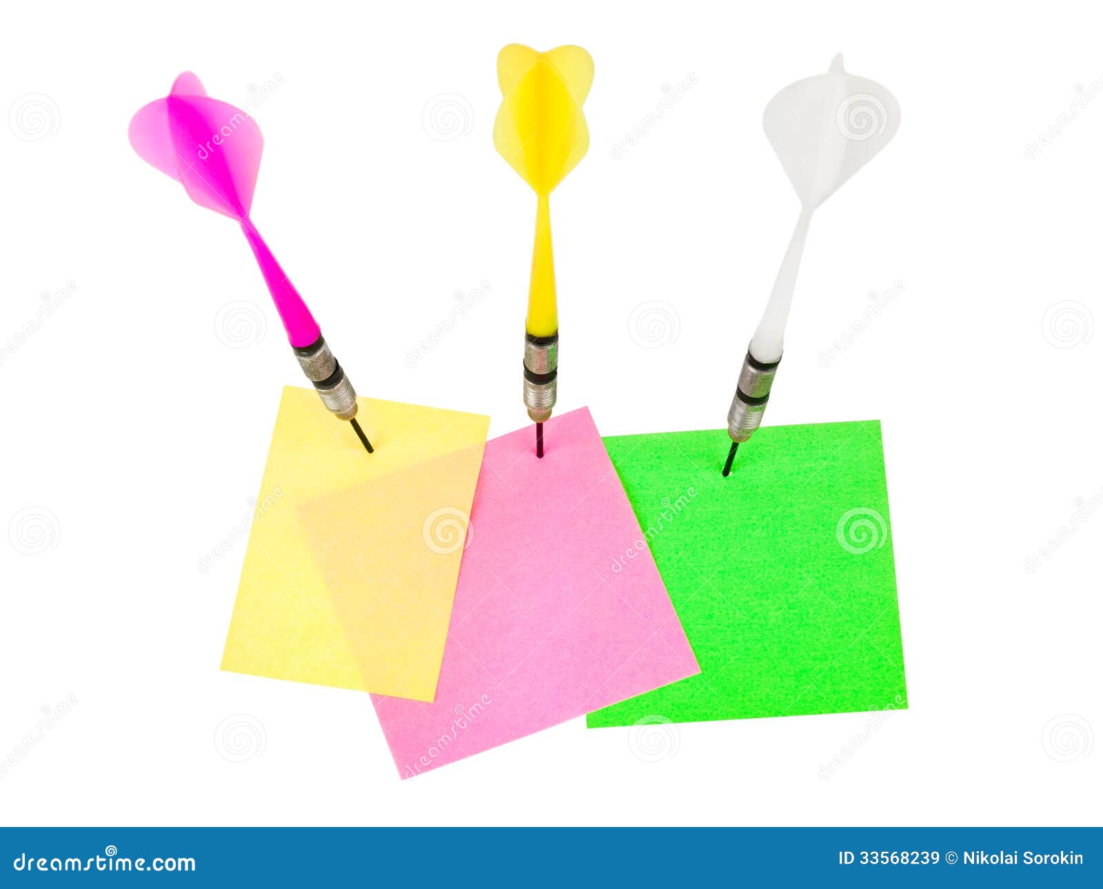 Note Papers and Darts Arrows Stock Image - Image of decisions, color ...