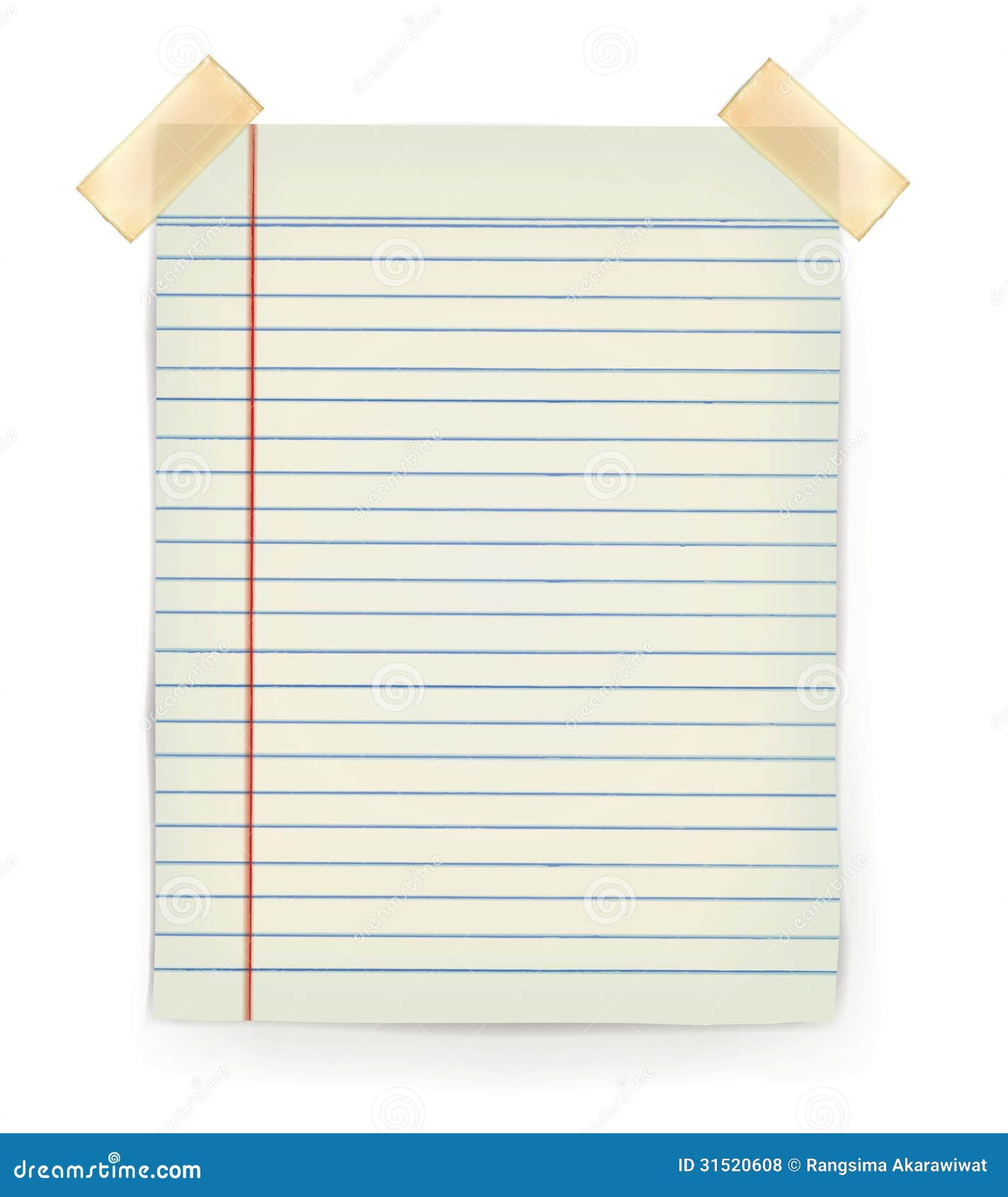 Note Papers with a Sticky Tape Stuck To the Wall Stock Illustration ...