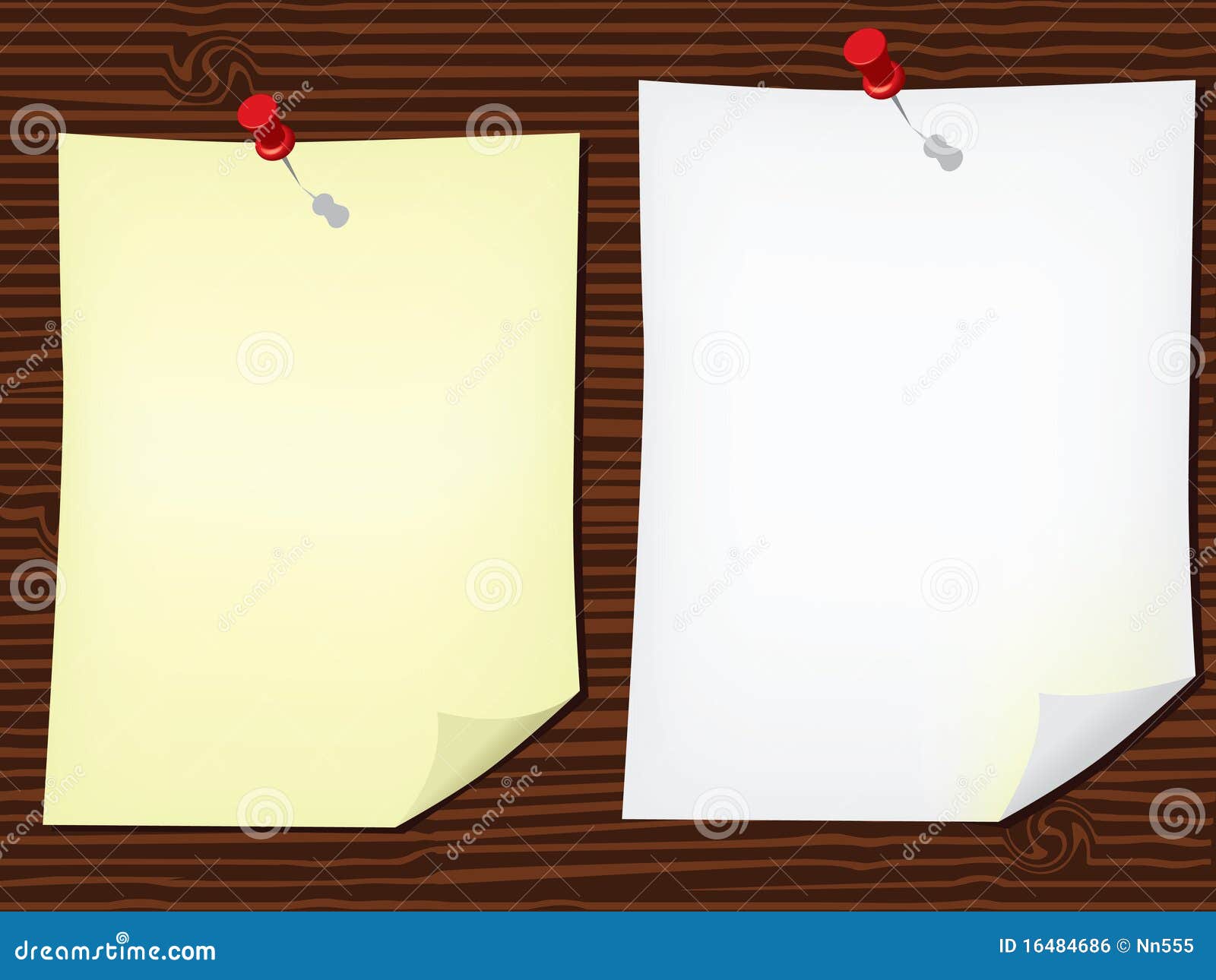 Note Papers on Wooden Board Stock Vector - Illustration of chipboard ...