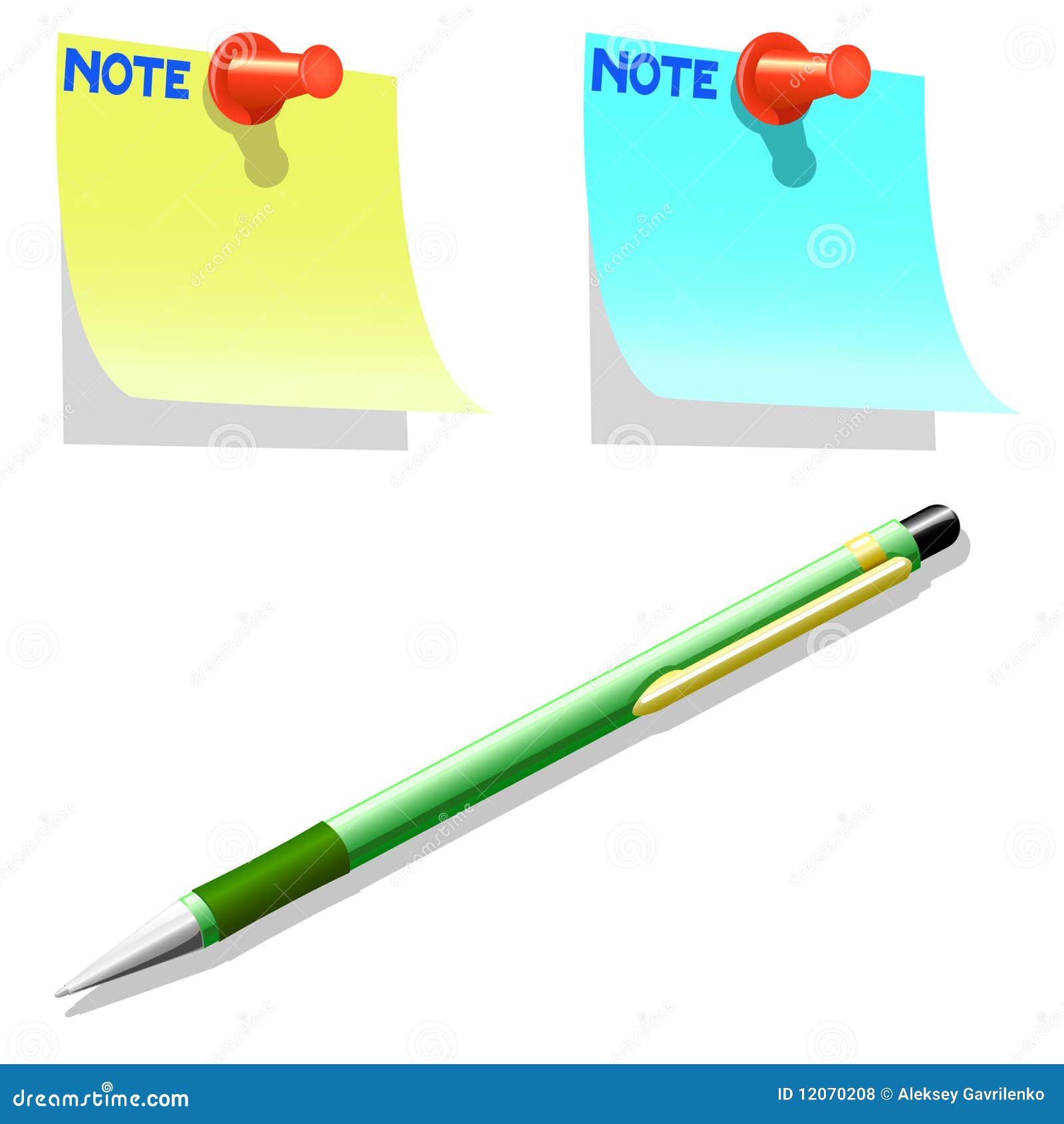 Note and pen stock illustration. Illustration of author - 12070208