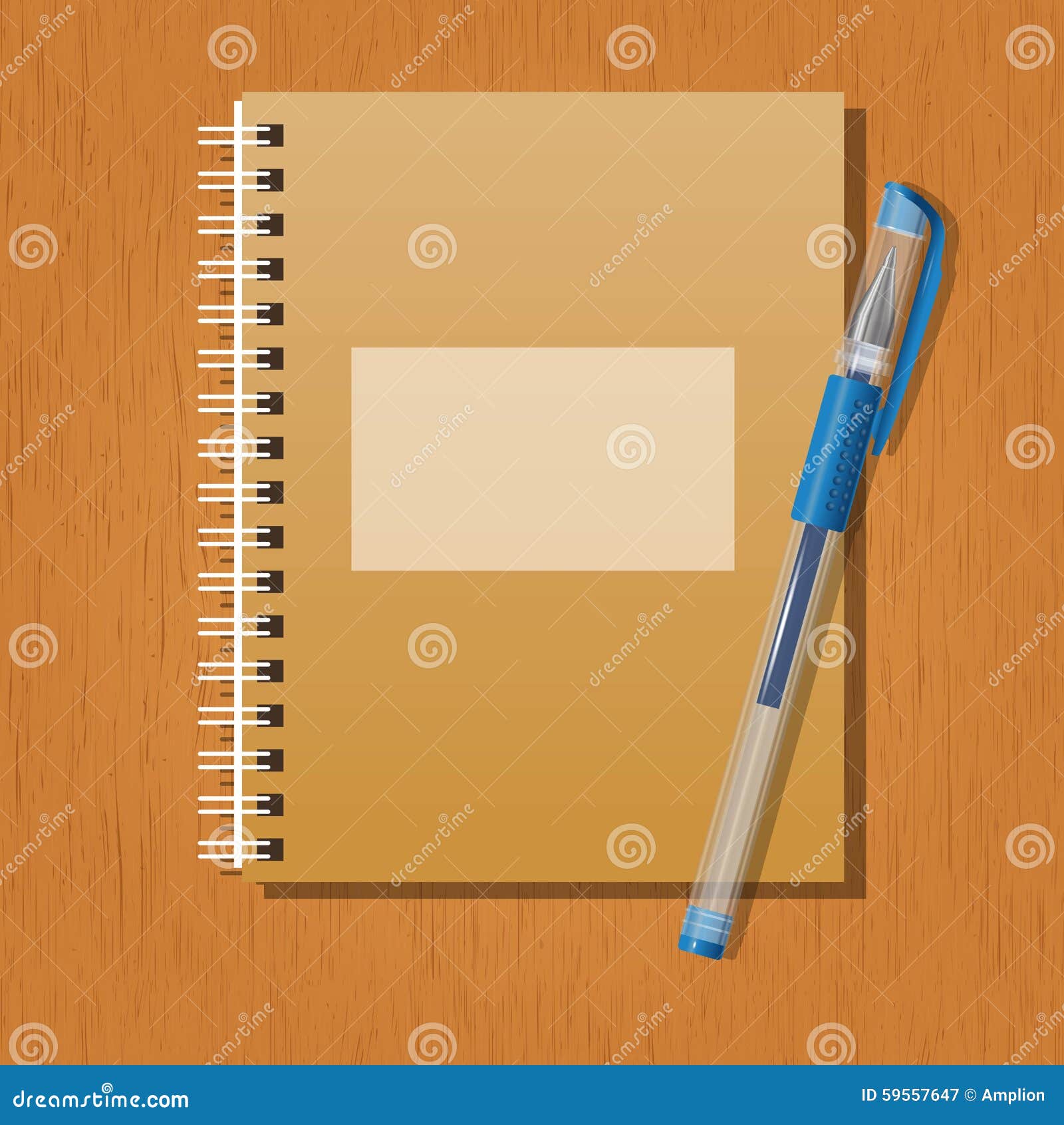 Note and a pen stock vector. Illustration of blank, notebook - 59557647
