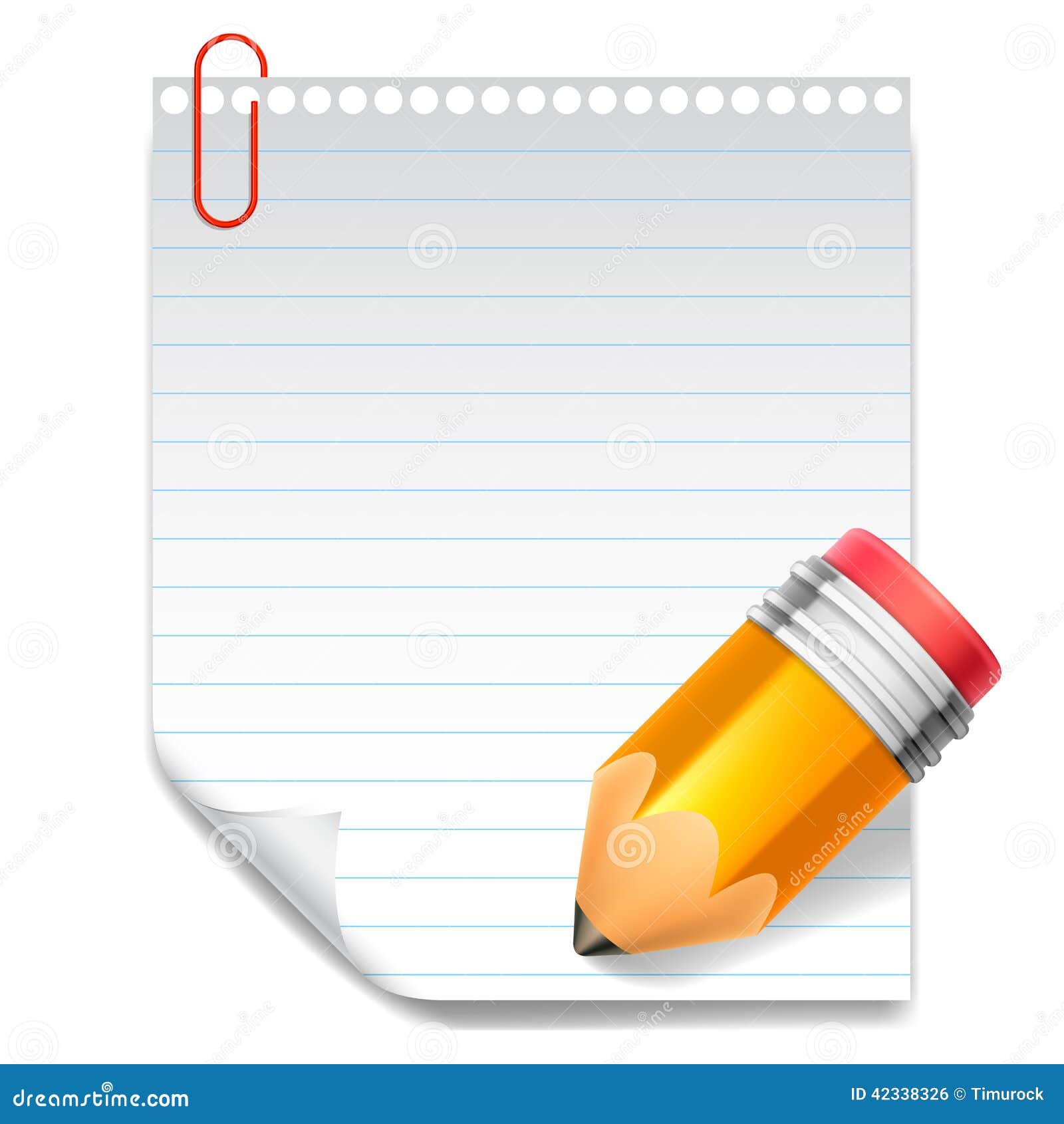Note and pencil. stock vector. Illustration of notebook - 42338326