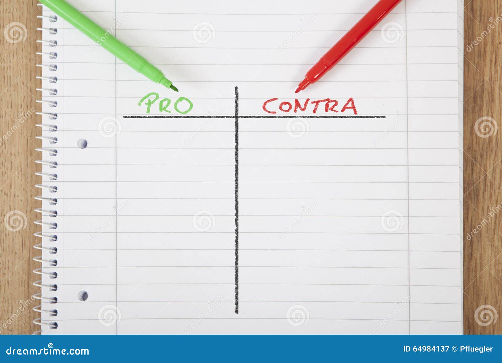 Note per contra stock image. Image of notepad, pros, planner - 64984137