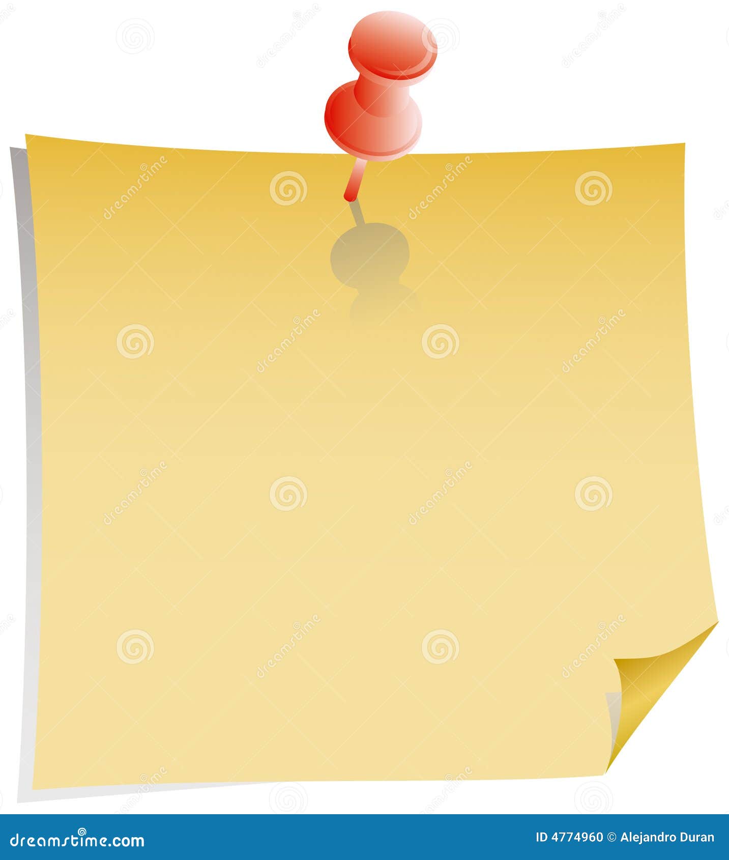 Note and pin stock vector. Illustration of isolated, list - 4774960