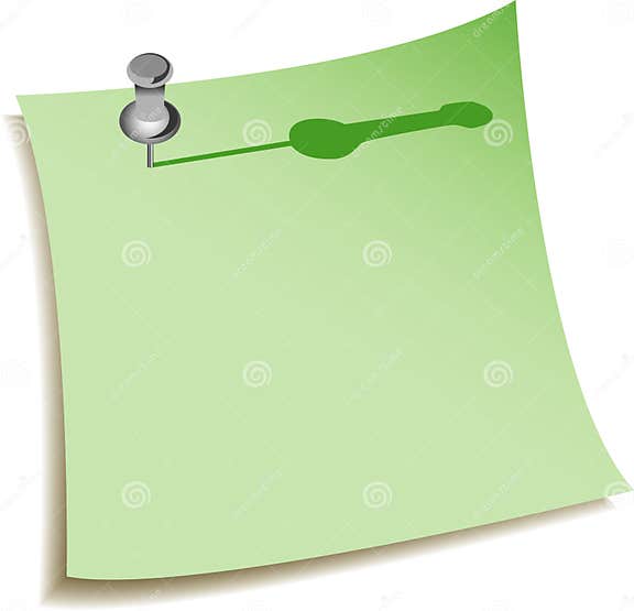 Note with Push Pin stock vector. Illustration of sheet - 5192759