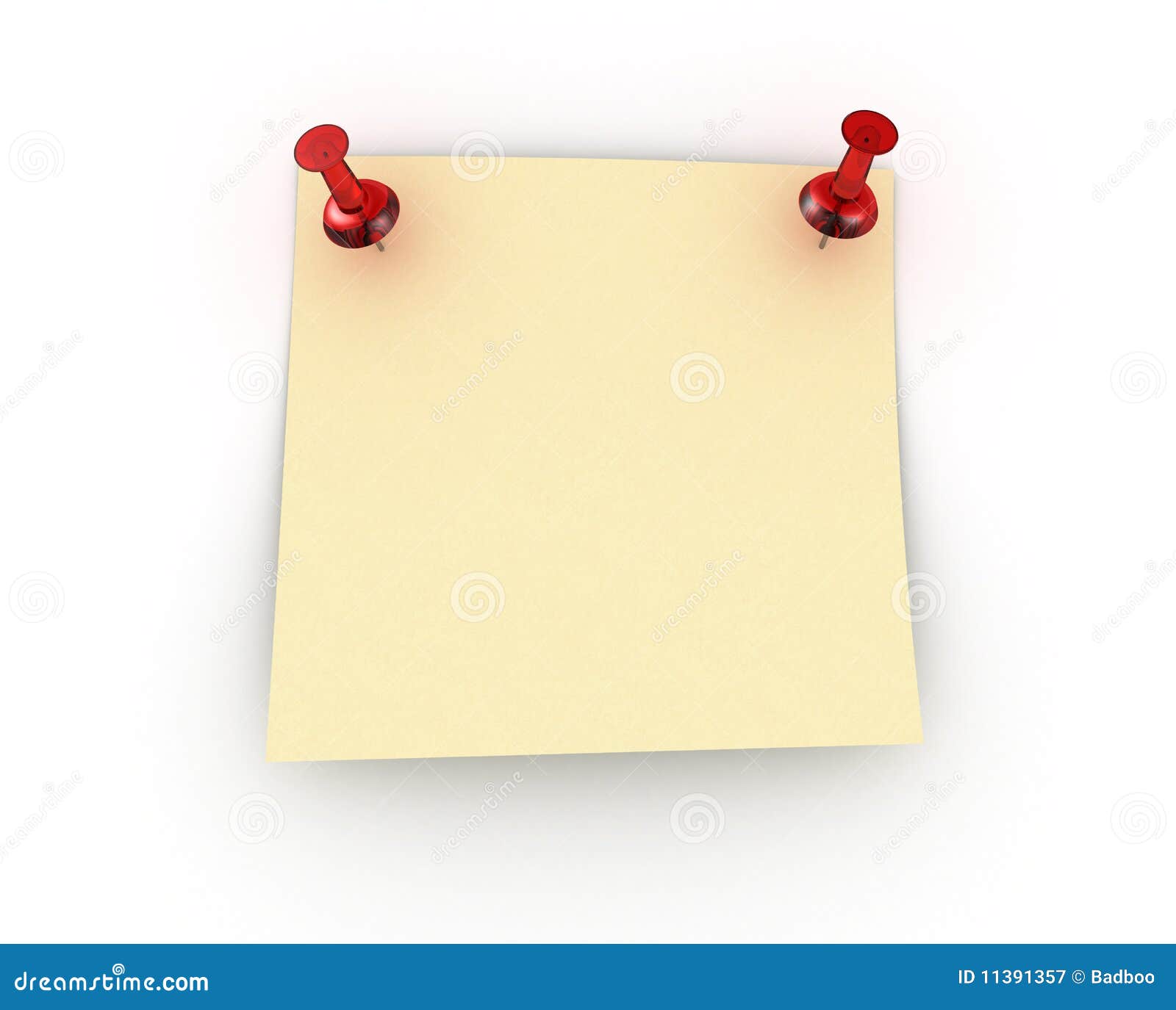 Note And Push Pins Royalty Free Stock Photography - Image: 11391357