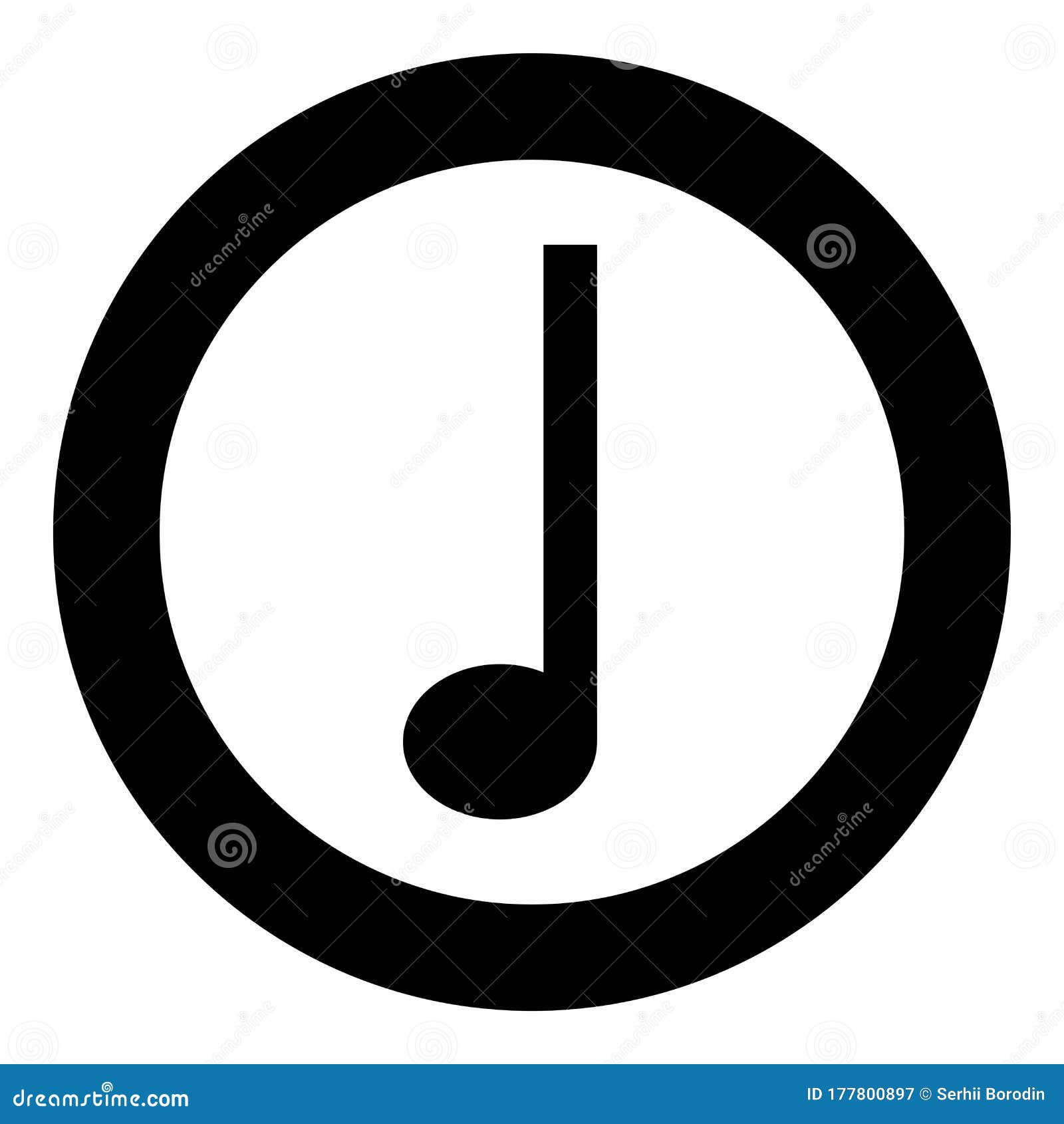 Note Quarter Fourth Icon in Circle Round Black Color Vector ...