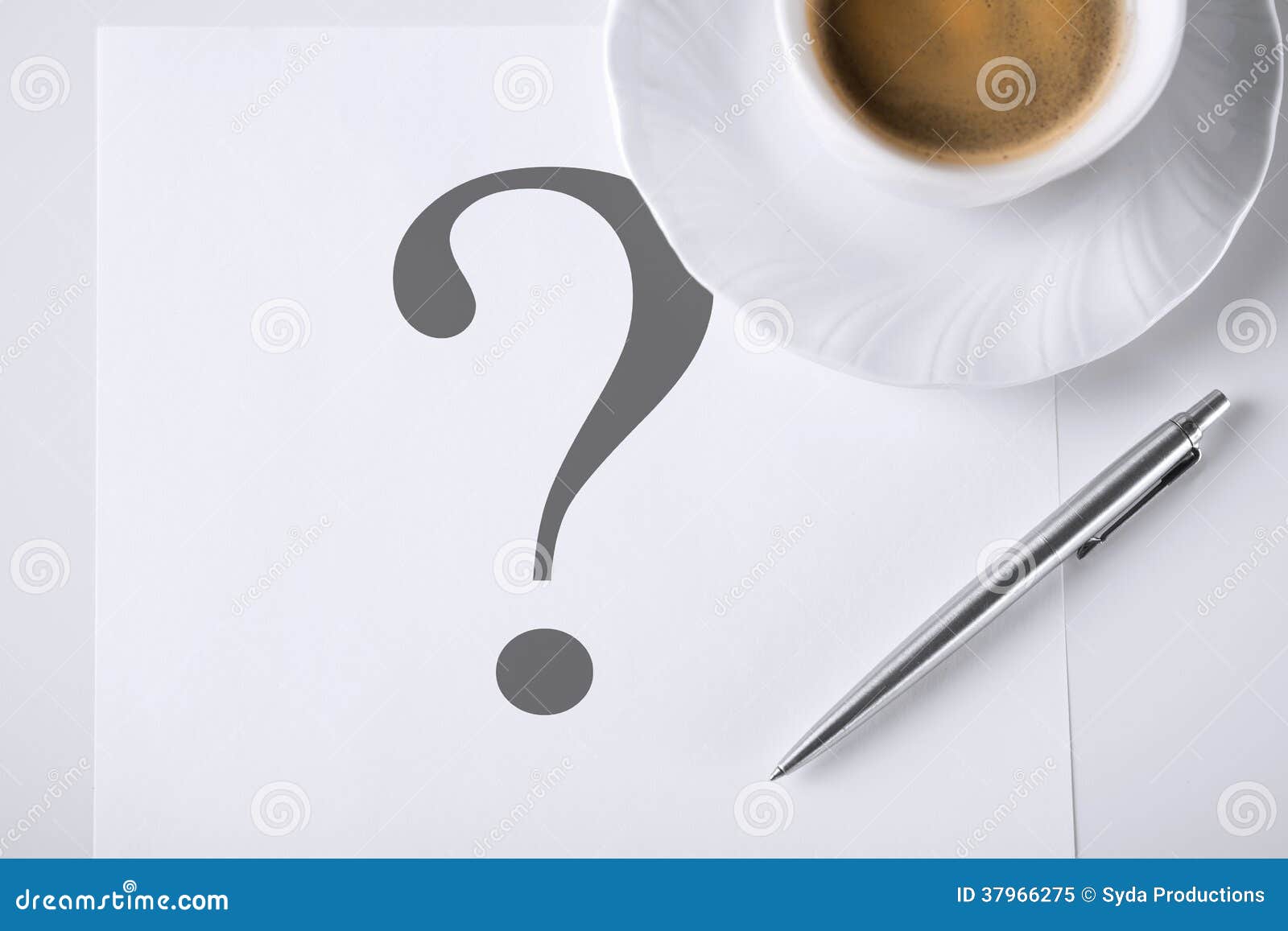 Note with Question Mark and Coffee Stock Image - Image of concept ...