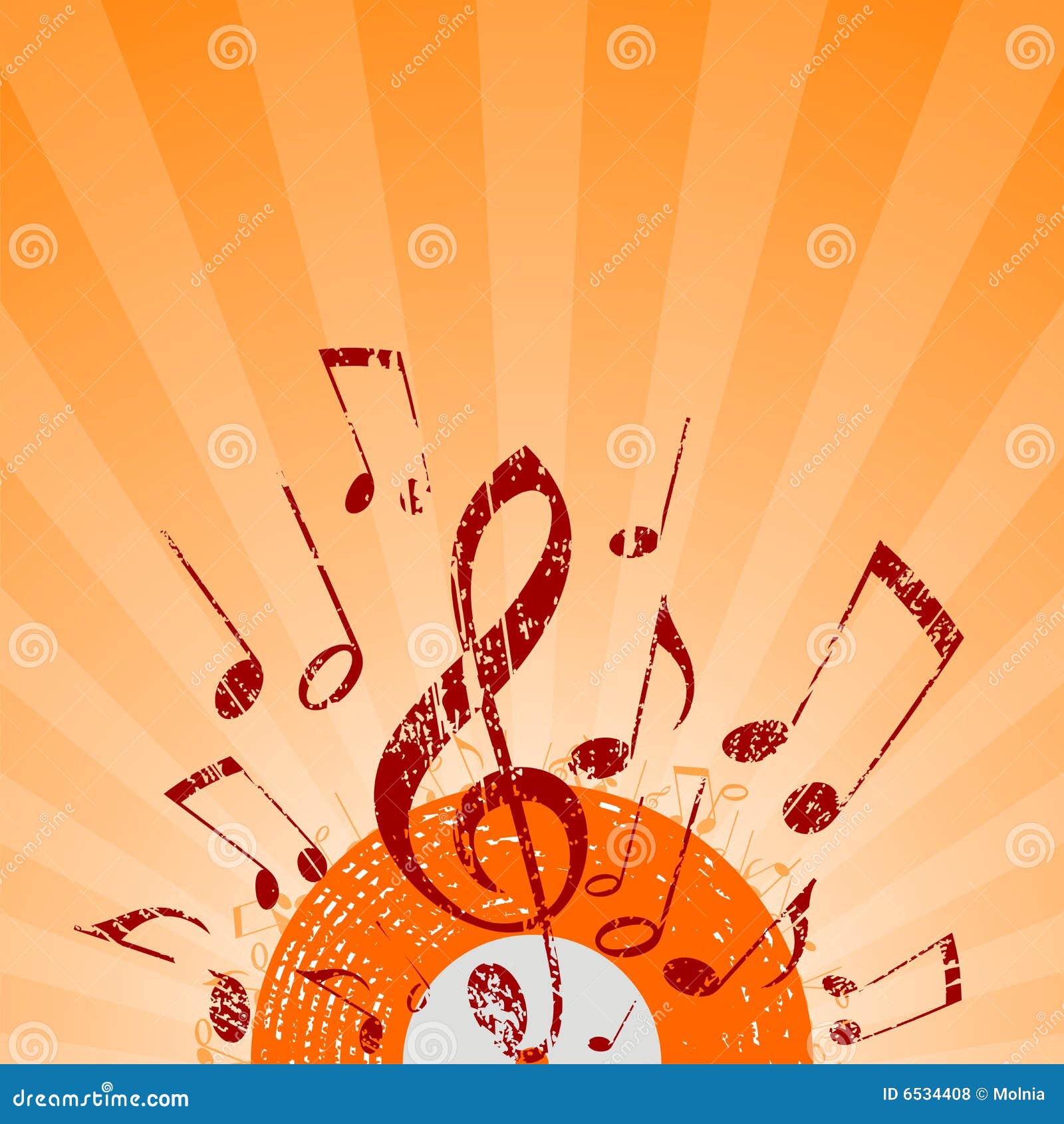Note rays orange stock vector. Illustration of modern - 6534408
