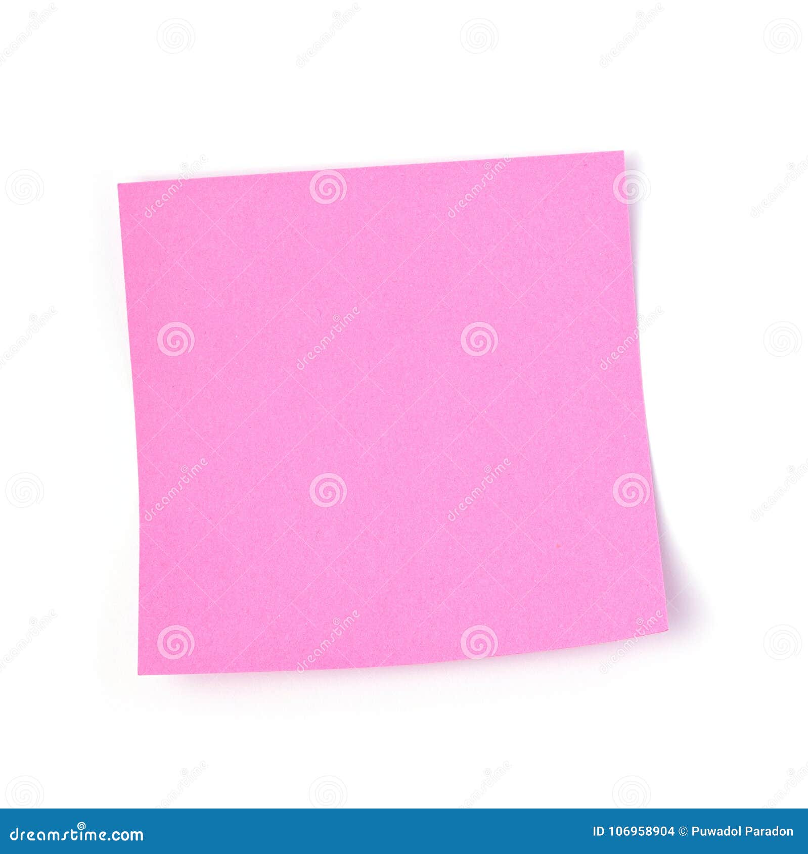 Note Rose De Papier De Post-it Sur Le Fond Blanc Photo stock - Image du ...
