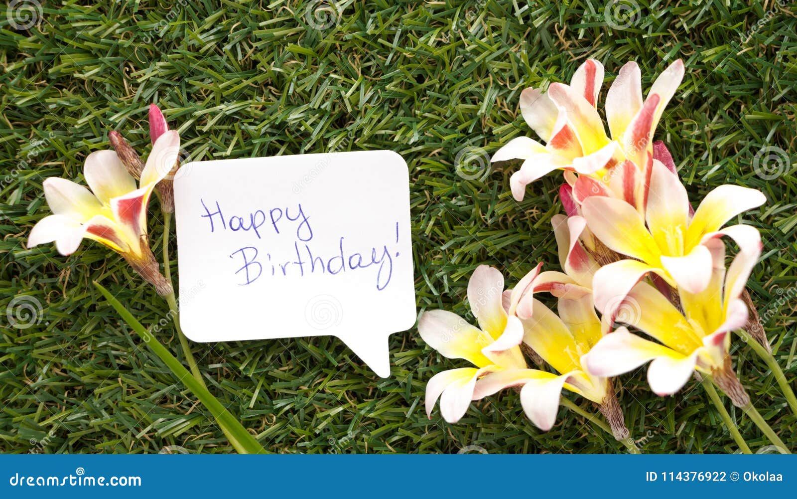 Note in Shape of a Chat Bubble, with Words Happy Birthday! Stock Photo ...
