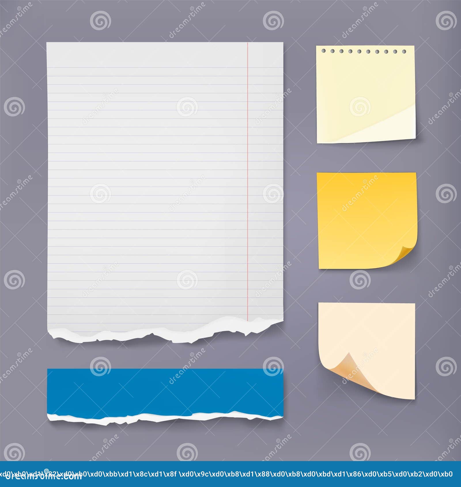 Note Sheet. Notebook Page. Torn Edges. Ripped Reminder. Folded Corners ...