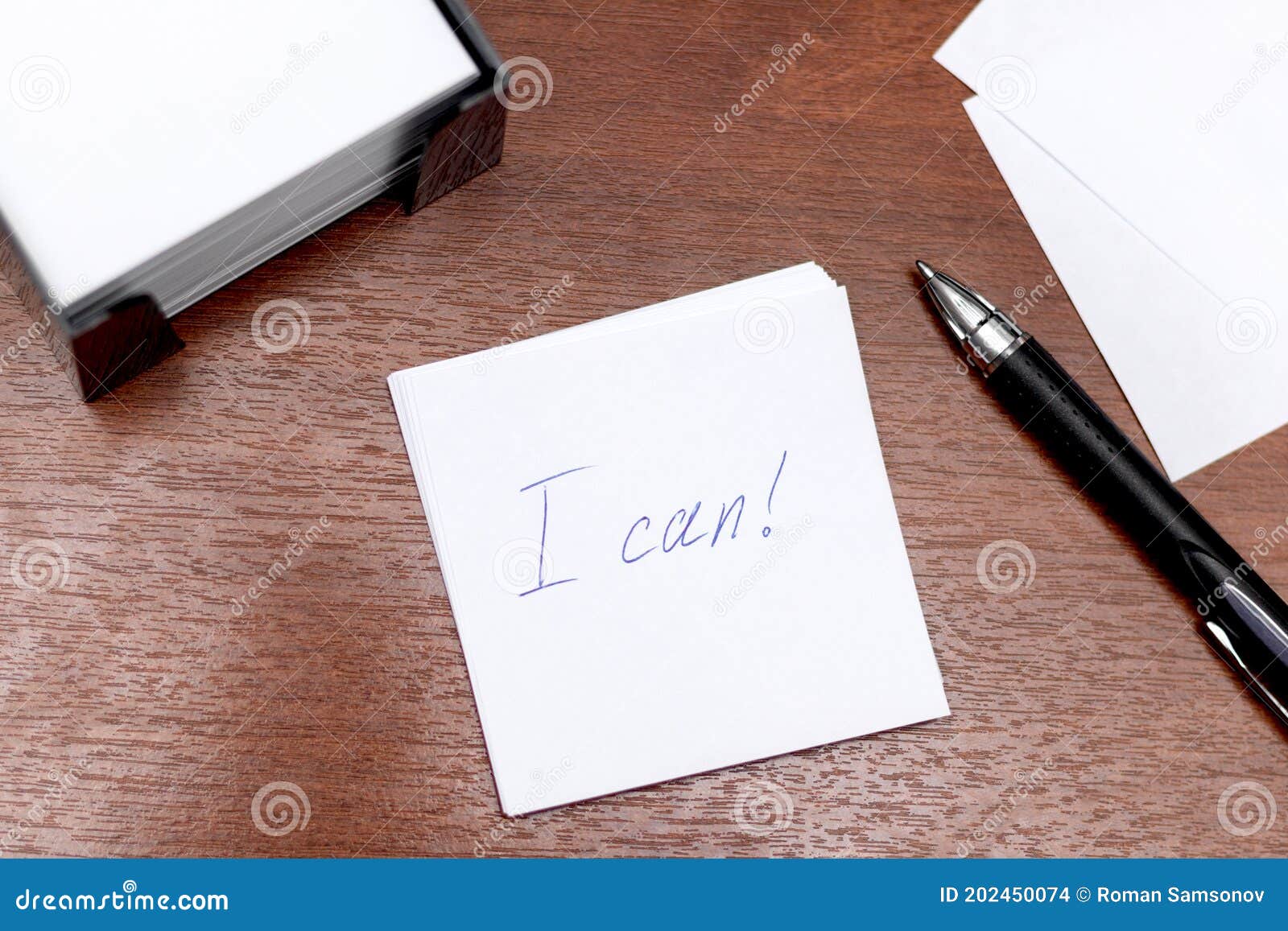 A Note on a Small Piece of Paper on the Table Stock Photo - Image of ...