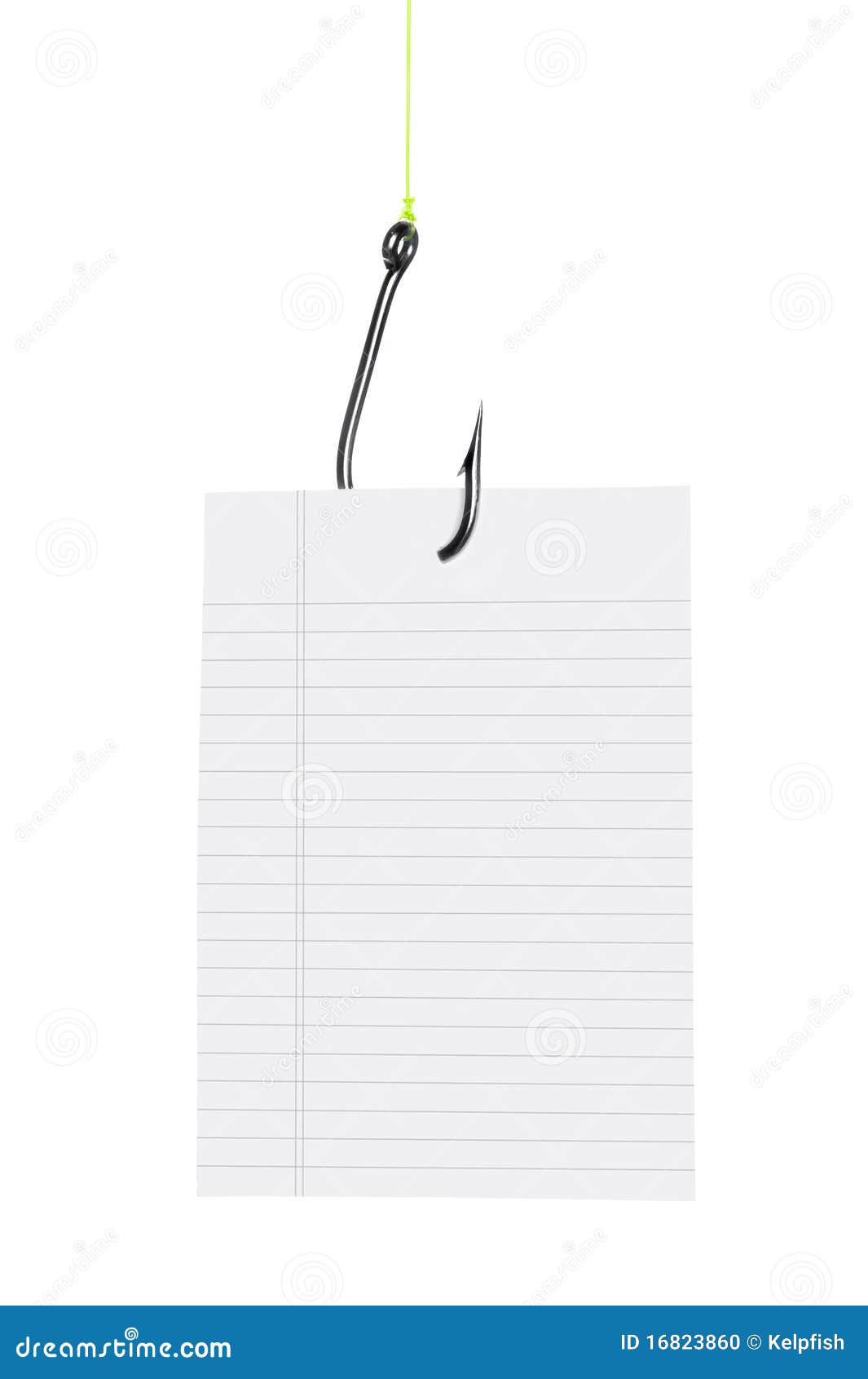 Note snagged on fishook stock photo. Image of objects - 16823860