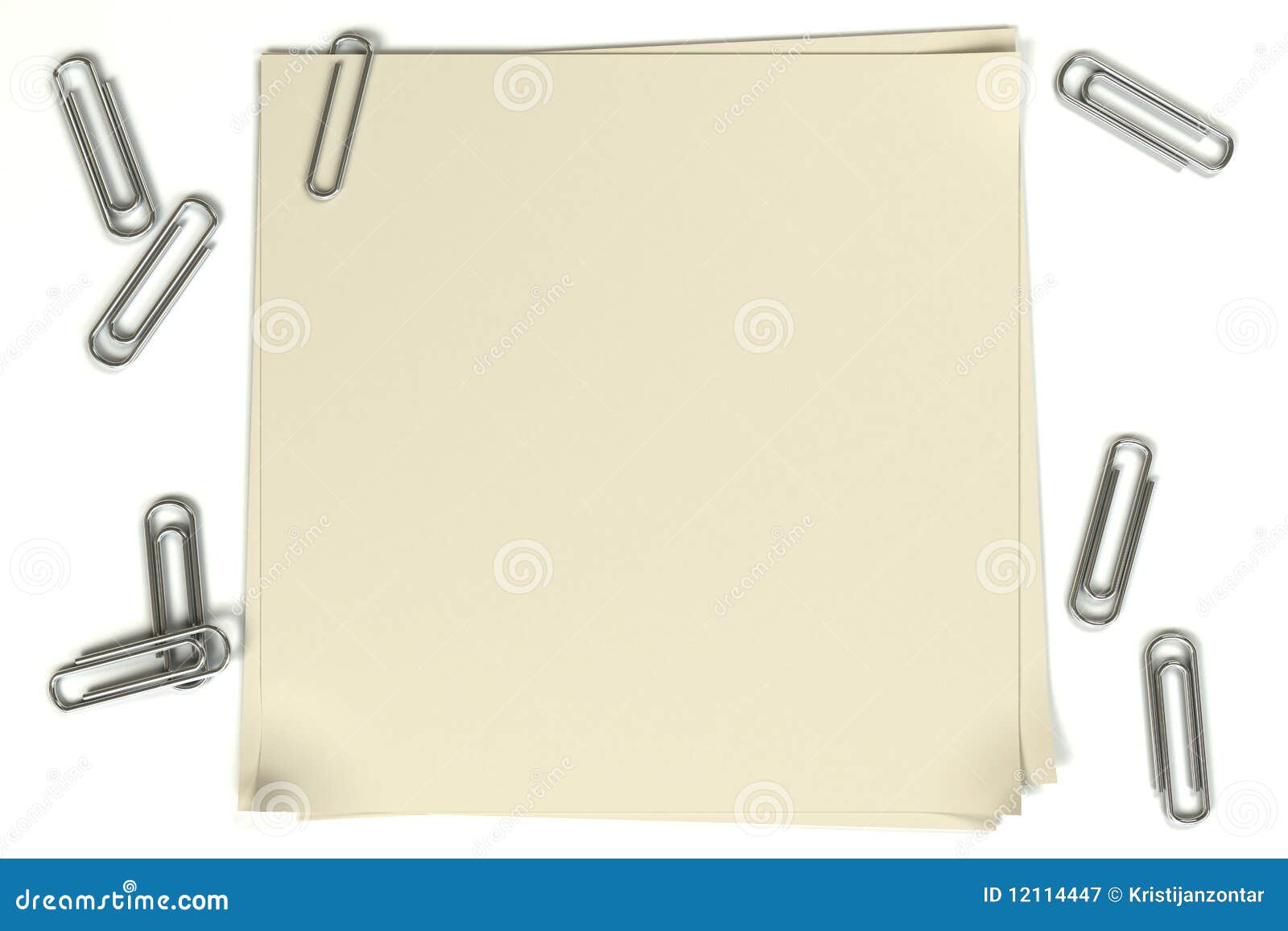 A Note and Some Paper Clips Stock Illustration - Illustration of clips ...