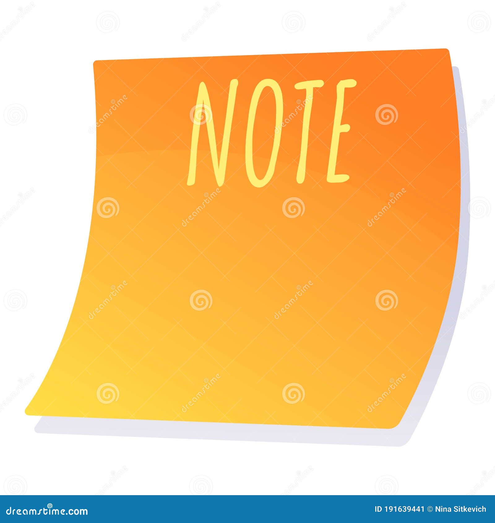 Note Stick Icon, Cartoon Style Stock Vector - Illustration of office ...