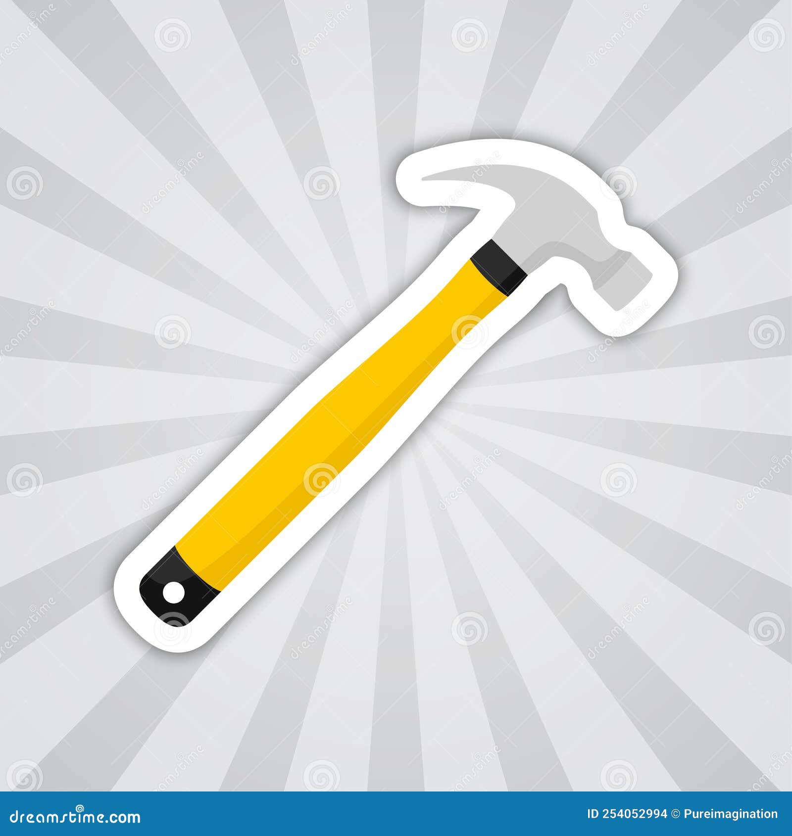 Note Sticker with Hammer, Vector Stock Vector - Illustration of note ...