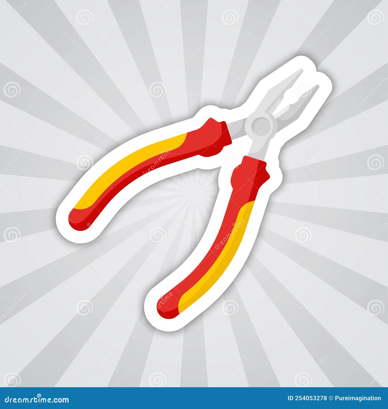 Note Sticker with Pliers, Vector Stock Vector - Illustration of ...