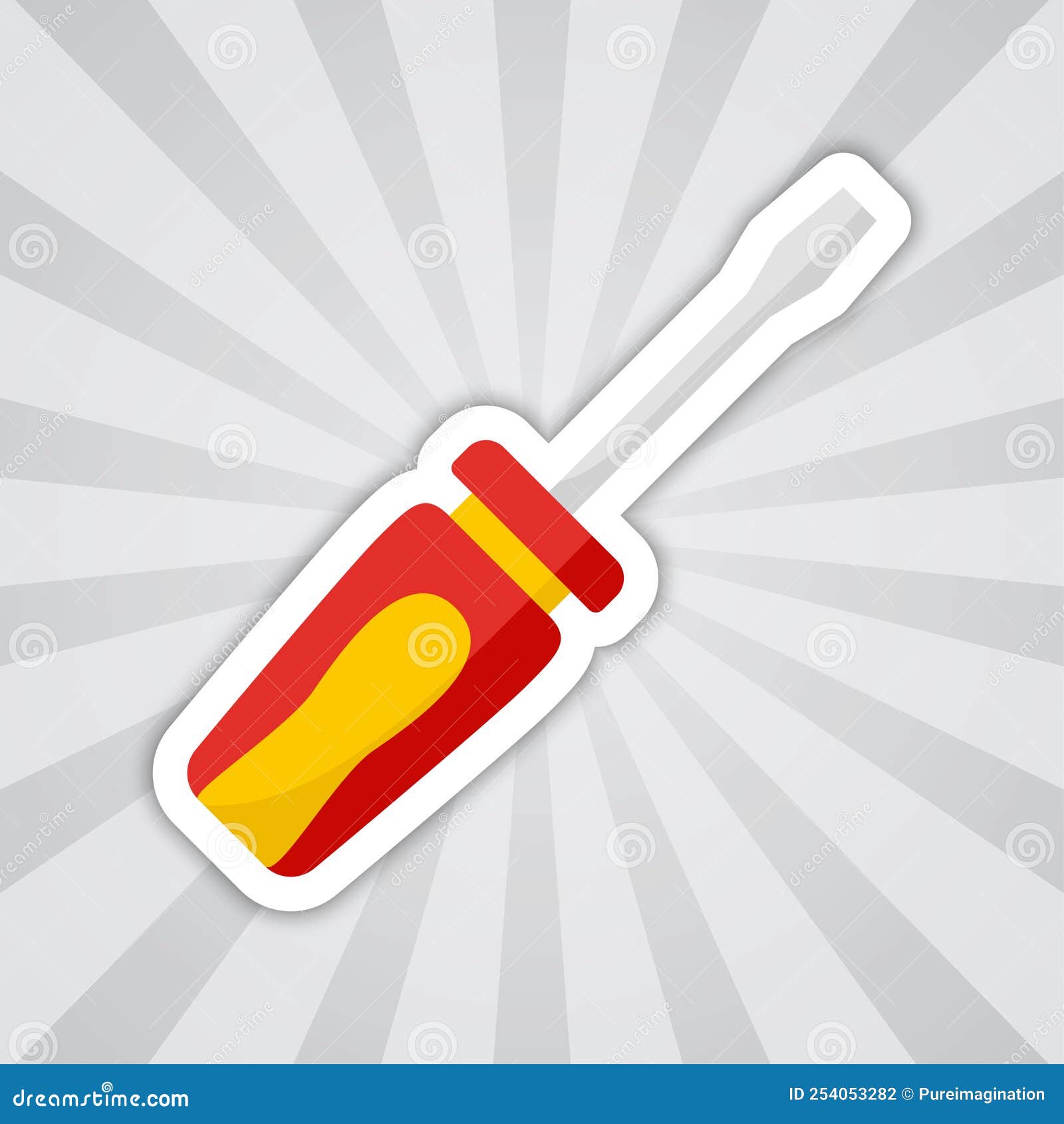 Note Sticker with Screwdriver, Vector Stock Vector - Illustration of ...