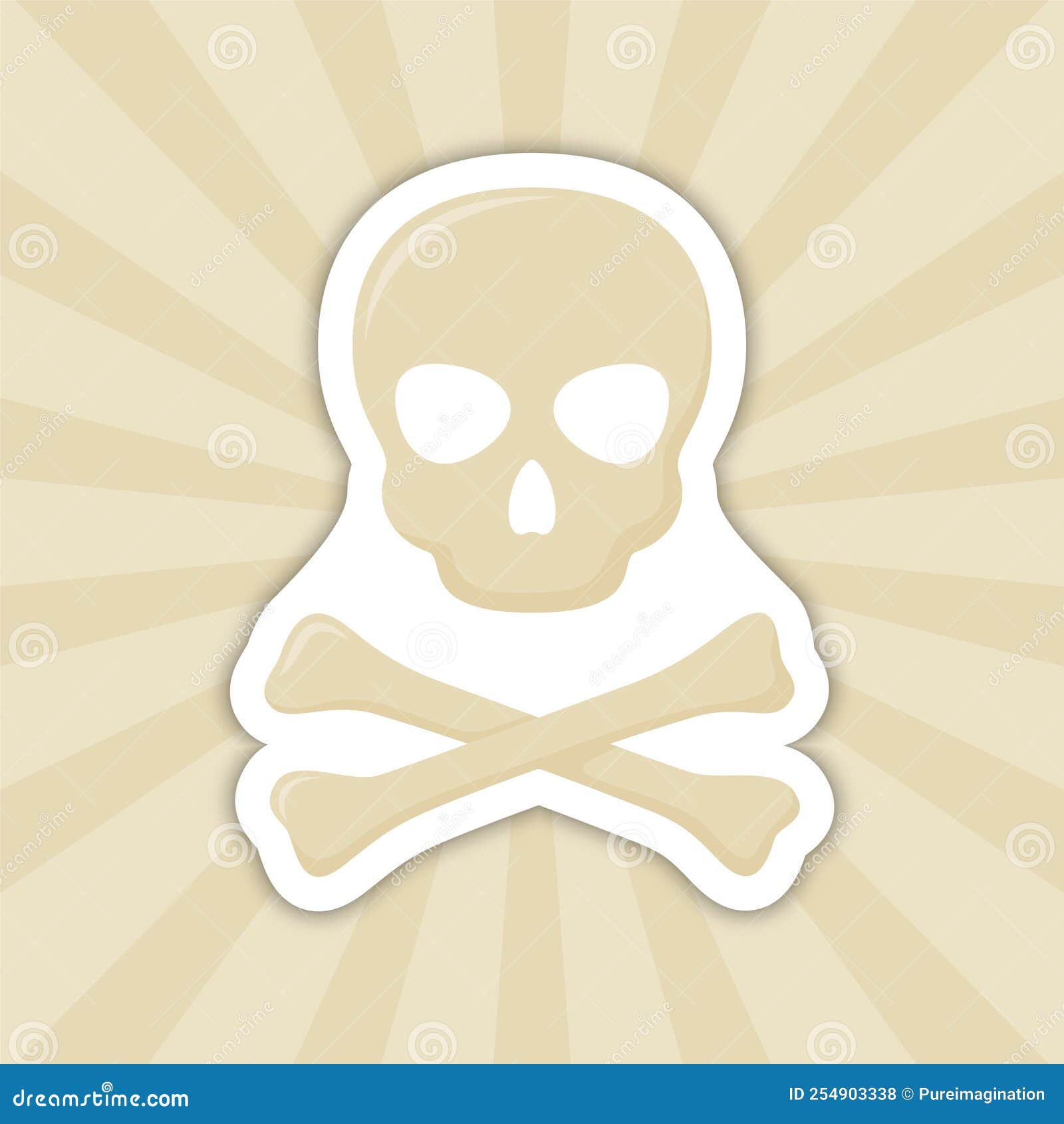 Note Sticker with Skull and Crossbones, Vector Stock Vector ...