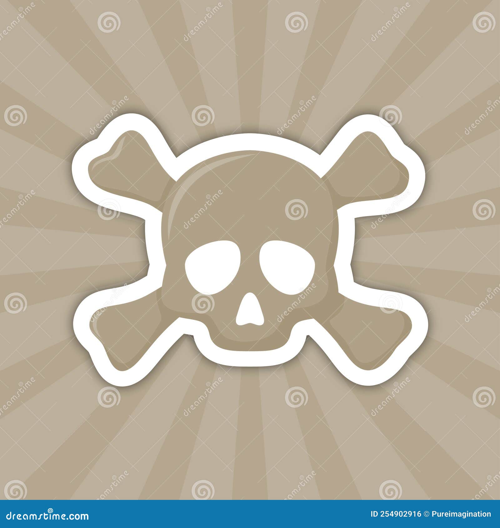 Note Sticker with Skull and Crossbones, Vector Stock Vector ...