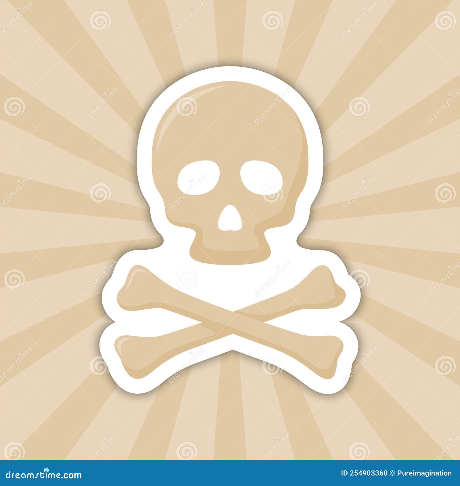 Note Sticker with Skull and Crossbones, Vector Stock Vector ...