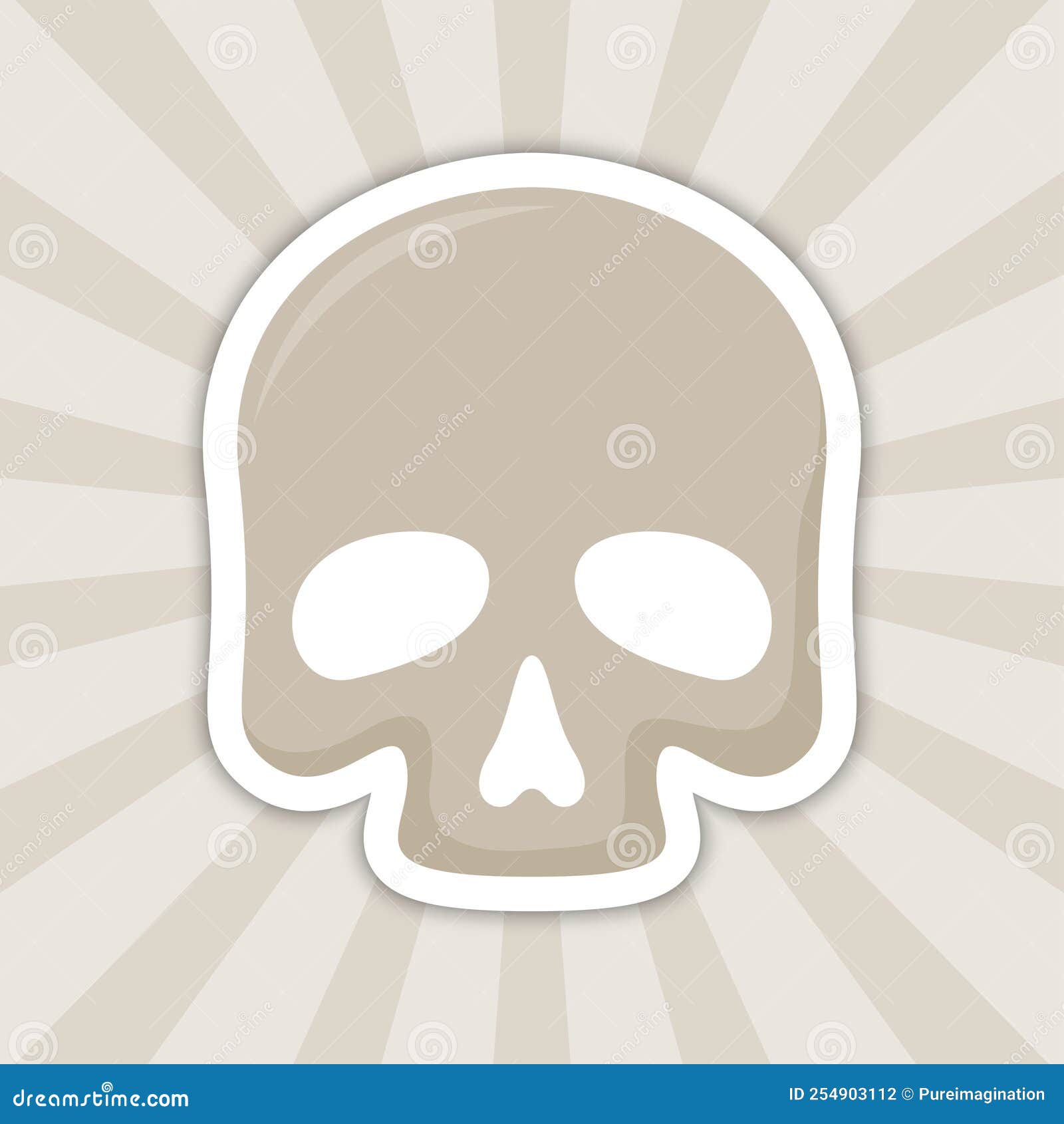 Note Sticker with Skull, Vector Stock Vector - Illustration of isolated ...