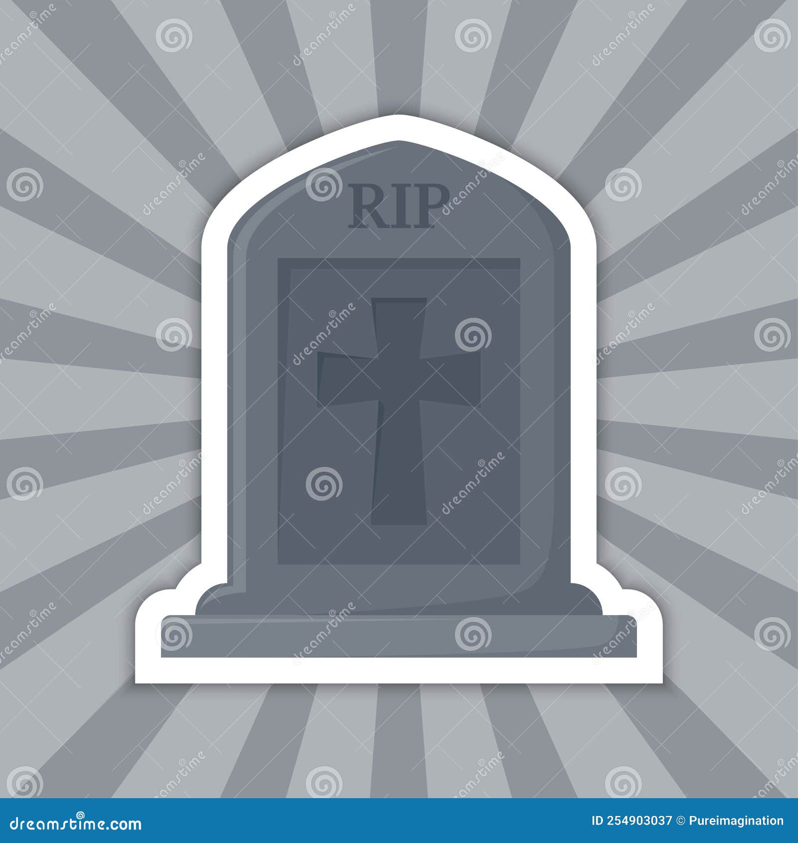 Note Sticker with Tombstone, Vector Stock Vector - Illustration of ...