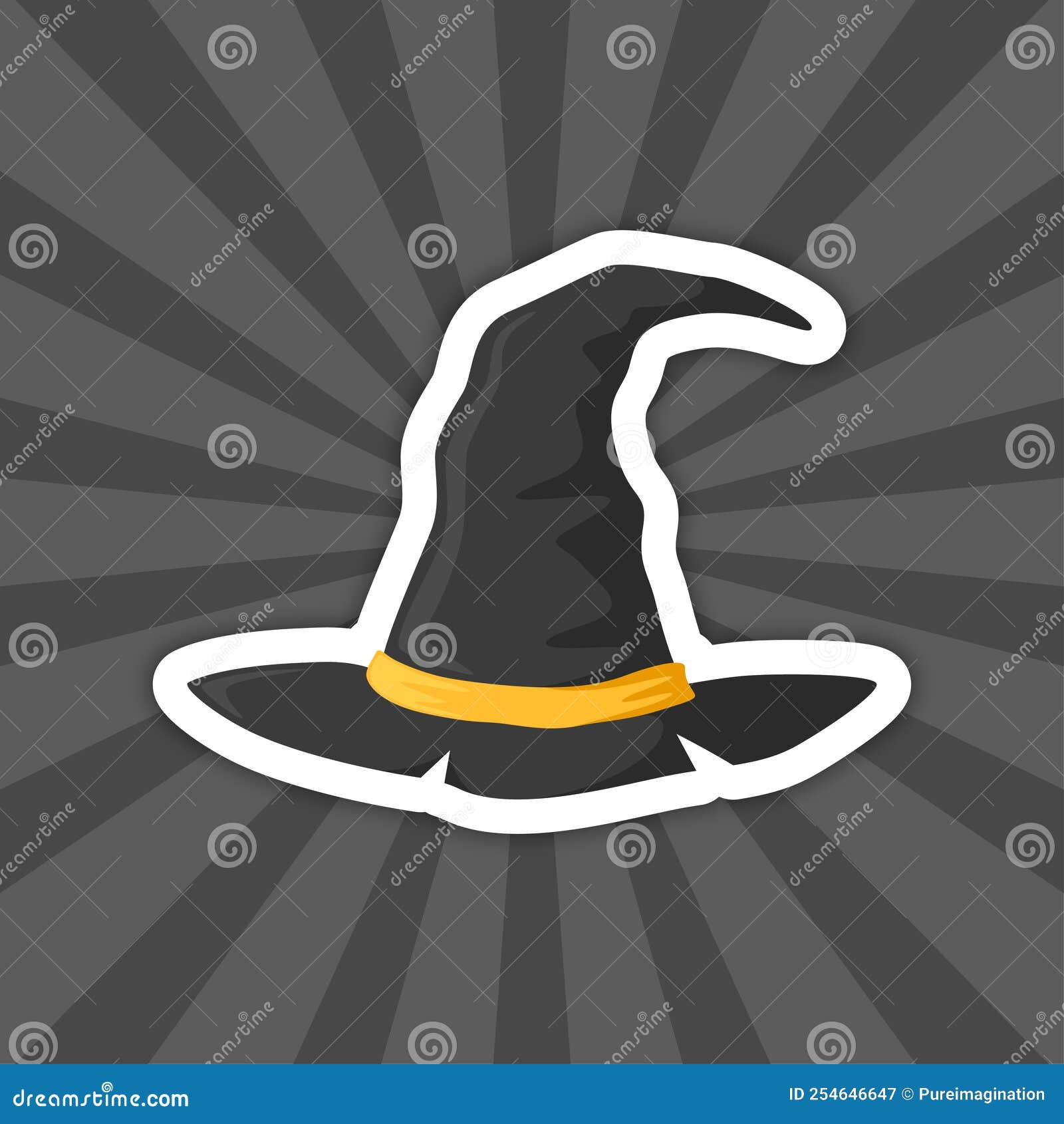 Note Sticker with Wizard Hat, Vector Stock Vector - Illustration of masquerade, isolated: 254646647