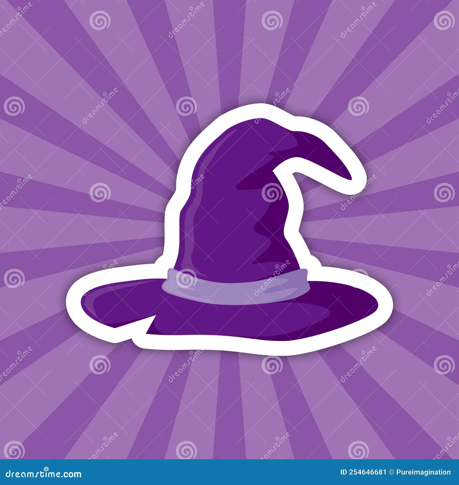 Note Sticker with Wizard Hat, Vector Stock Vector - Illustration of ...
