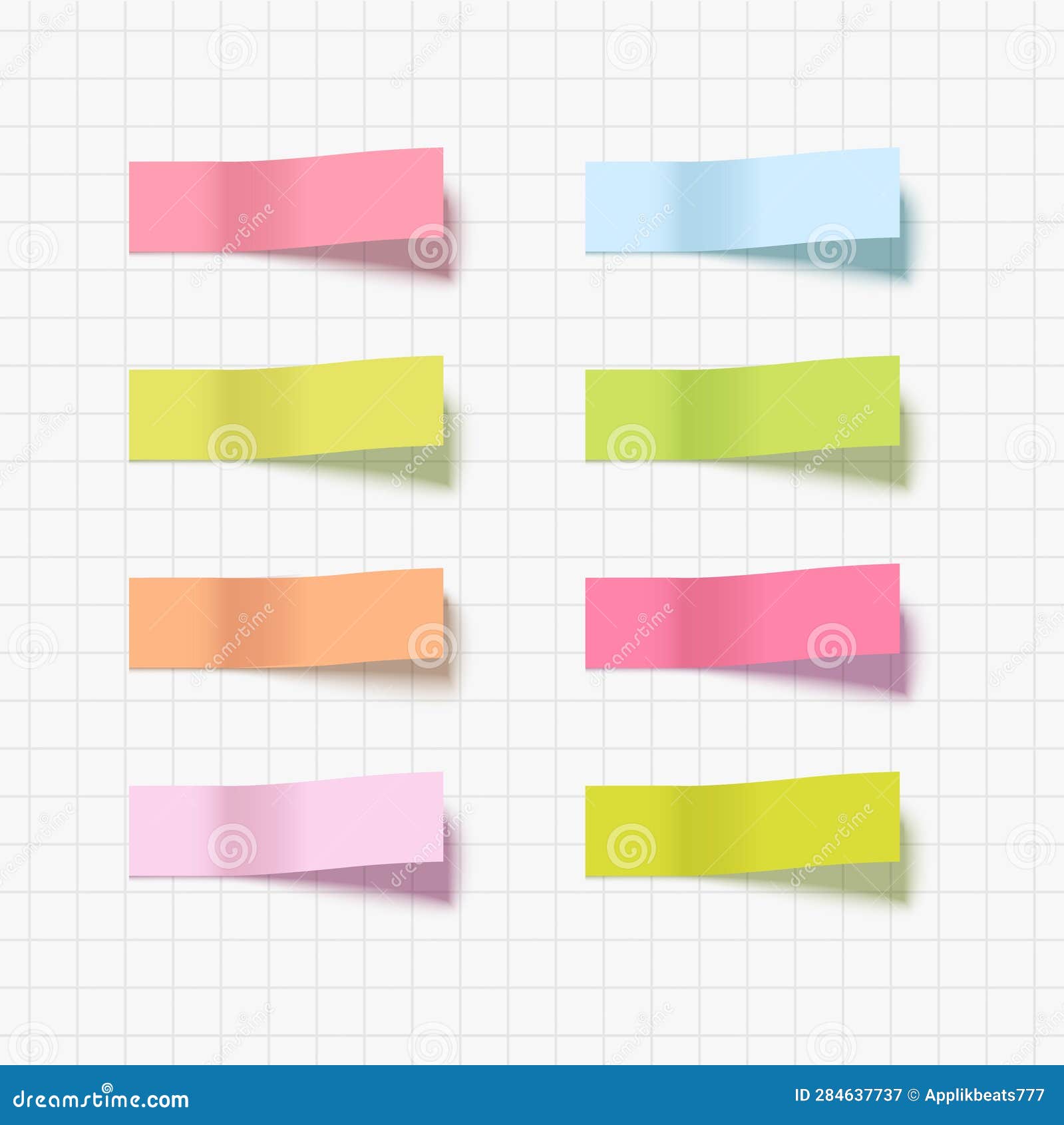 Note Sticky Sticker Isolated. Adhesive Office Paper Tape Vector ...