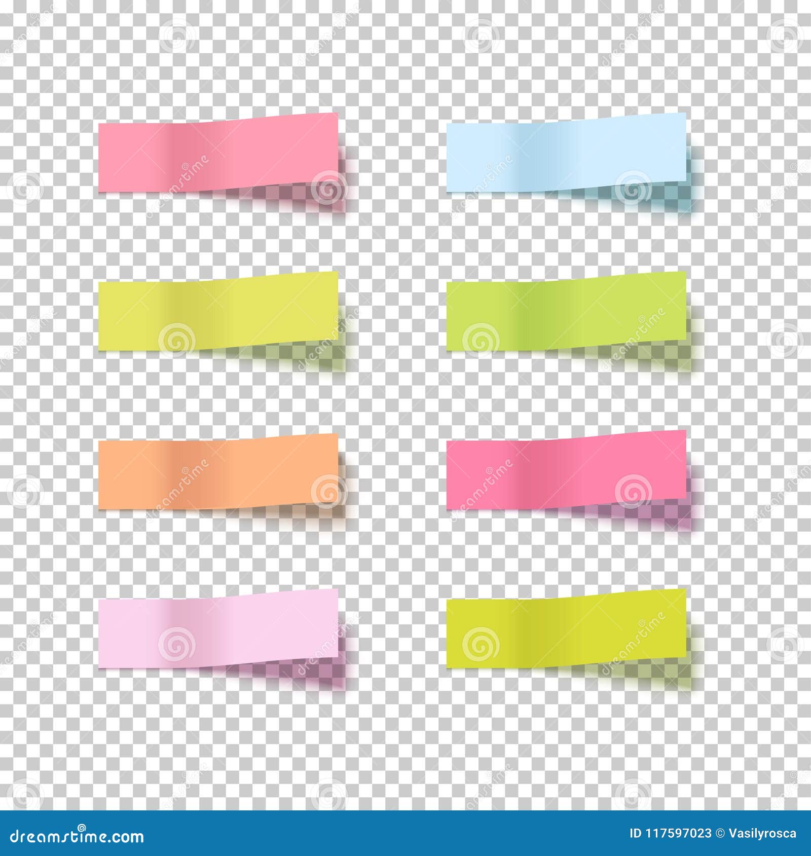 Note Sticky Sticker Isolated. Adhesive Office Paper Tape Vector ...