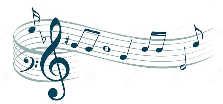 Note stilizzate di musica illustrazione vettoriale. Illustrazione di ...