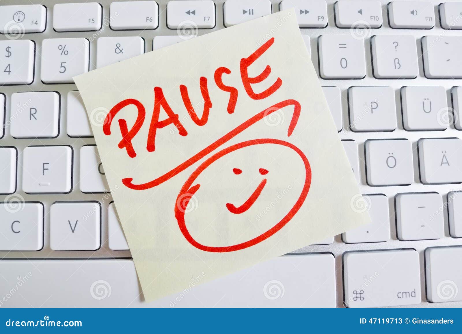 Note Sur Le Clavier D'ordinateur : Pause Photo stock éditorial - Image ...