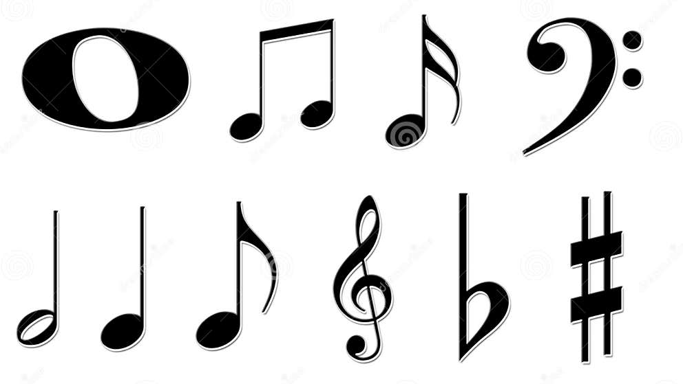 Note Symbols stock illustration. Illustration of white - 521062