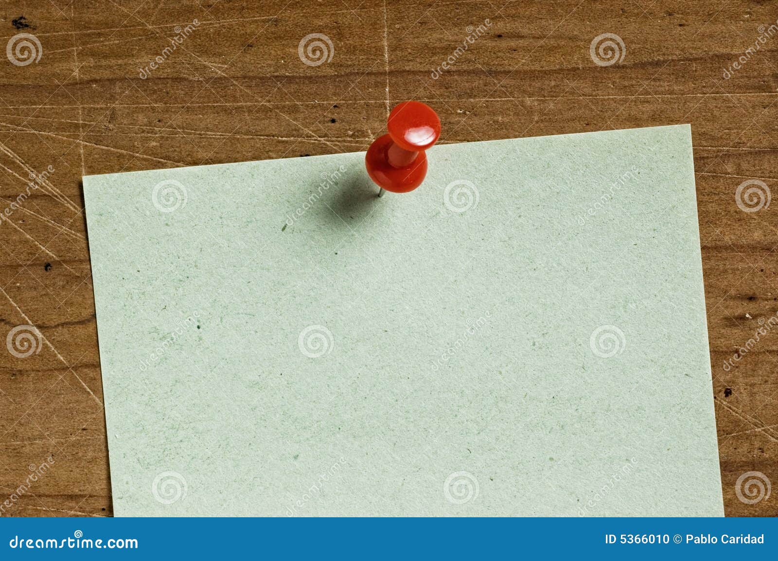 Note with Tack. stock photo. Image of office, color, paper - 5366010