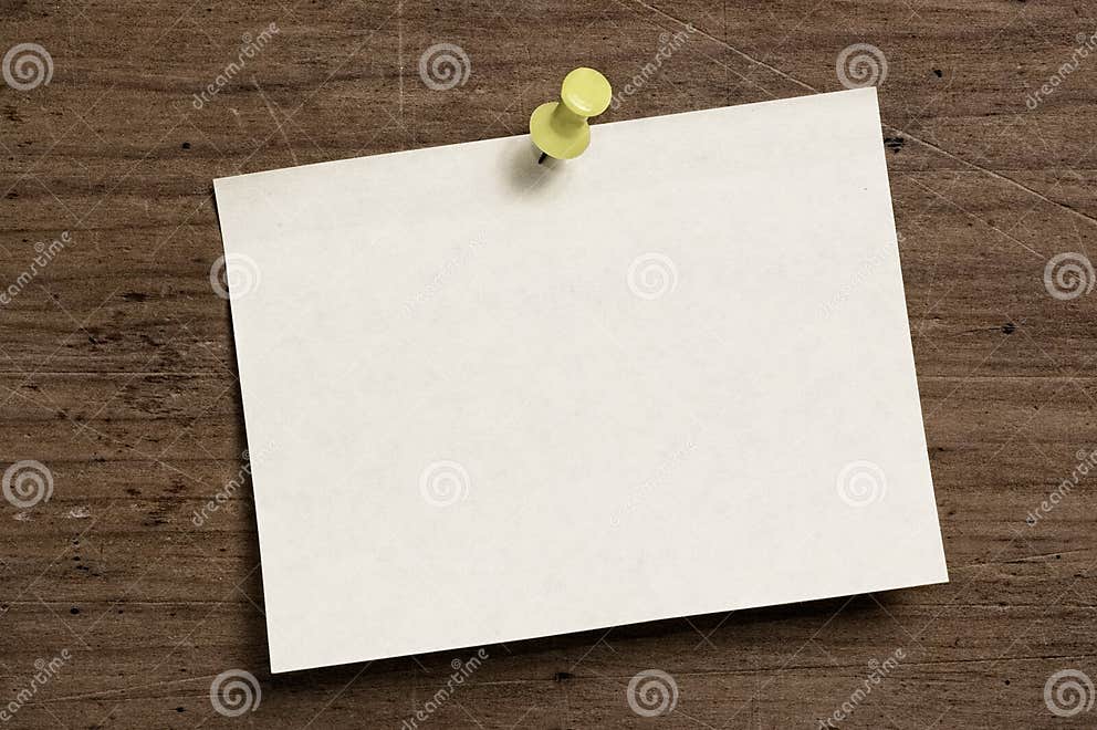 Note with Tack. stock photo. Image of antique, blank, note - 5450468
