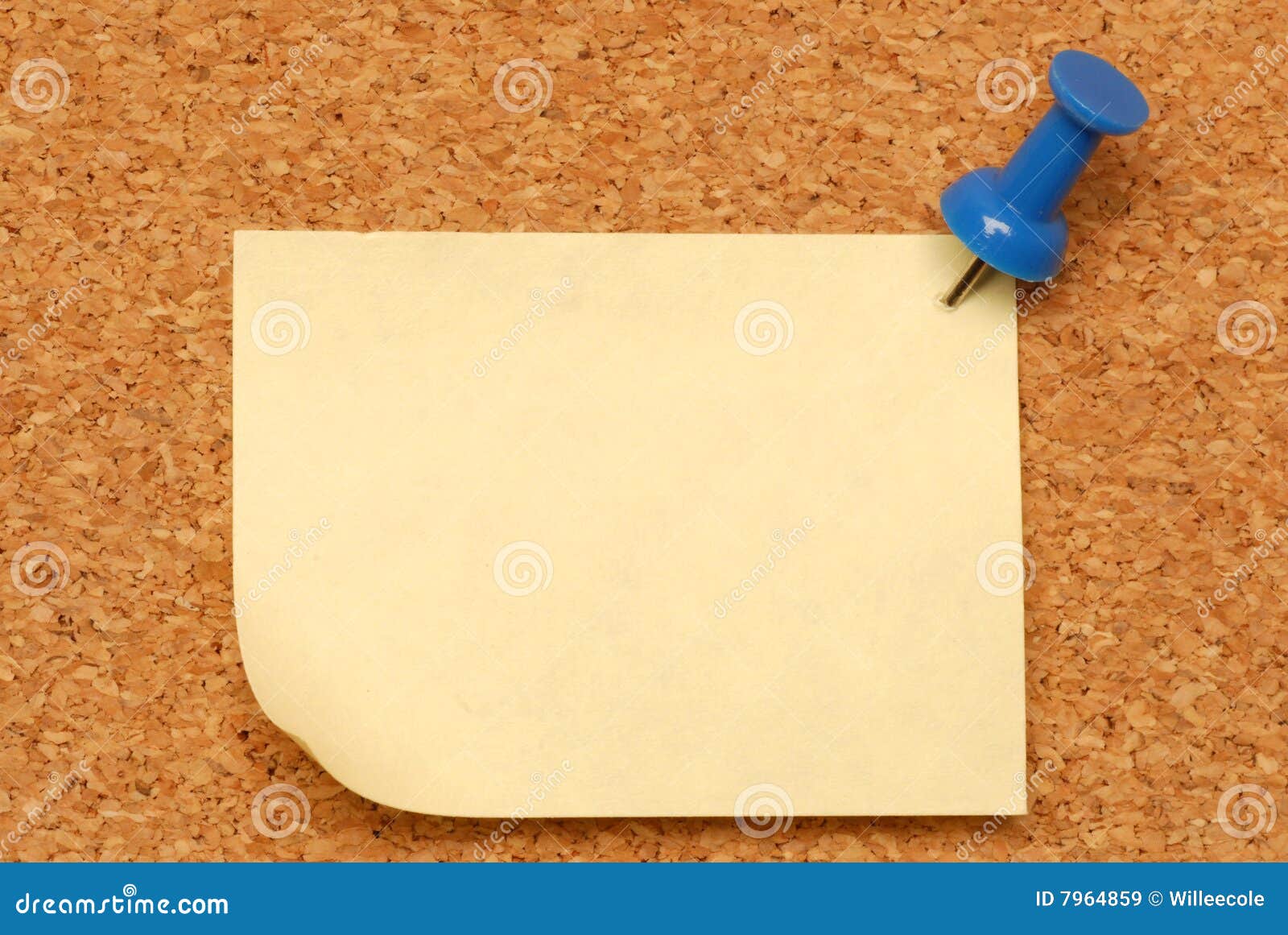 Note tacked on corkboard stock image. Image of binder - 7964859