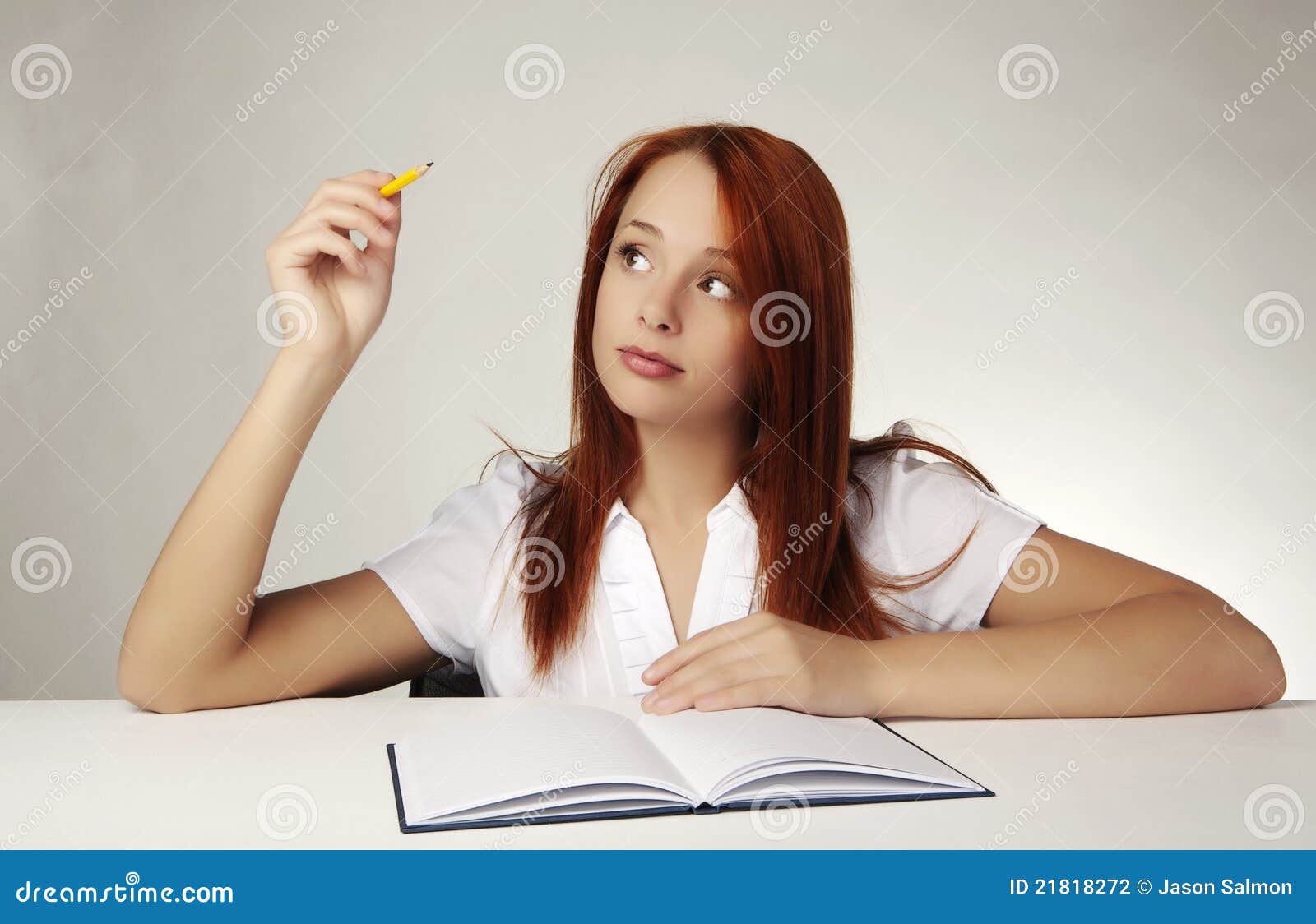Note taking stock photo. Image of face, smile, desk, natural - 21818272
