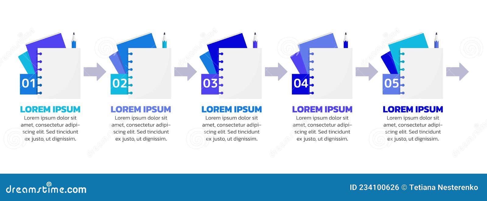 Note Taking Blue Infographic Chart Design Template Stock Vector ...